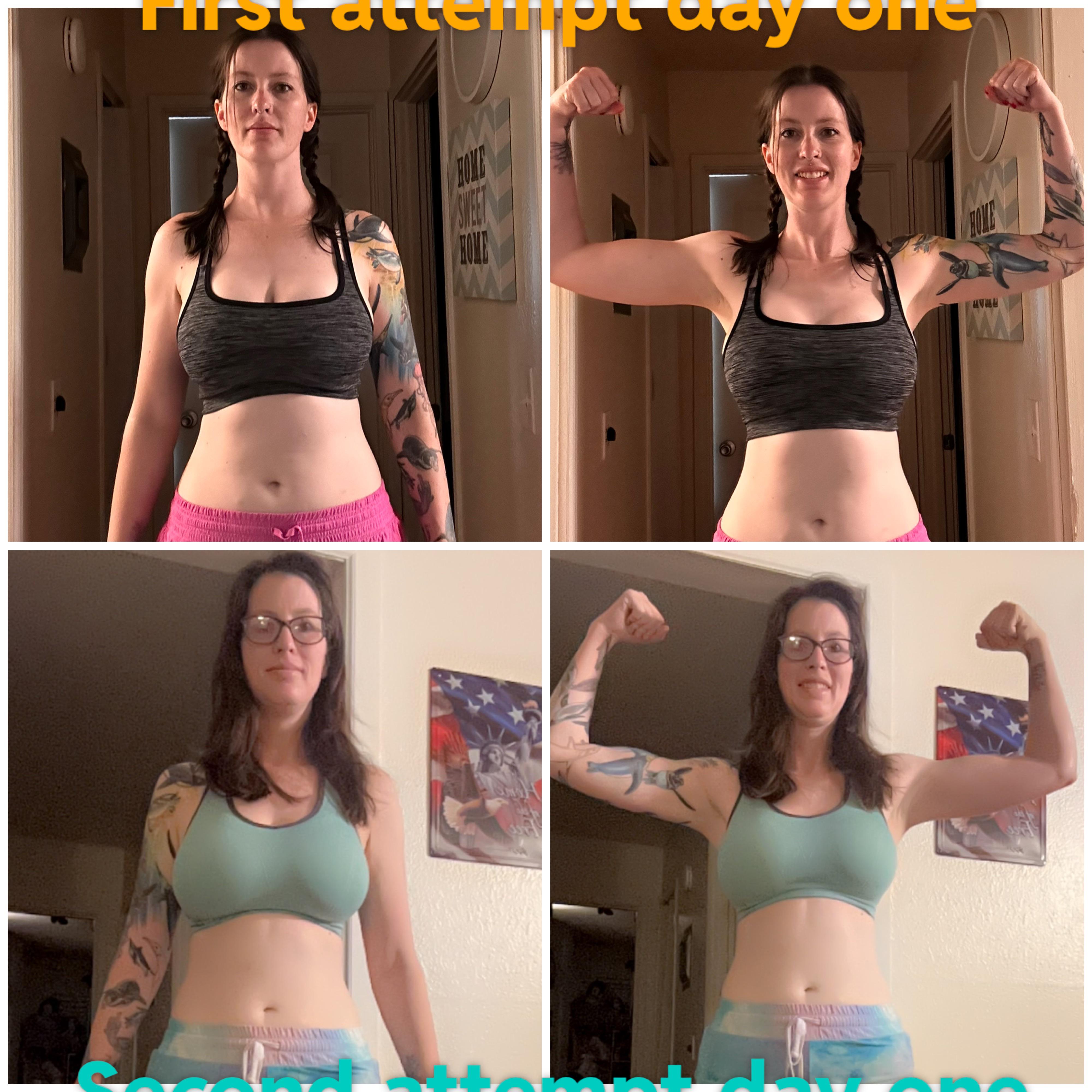 Quick comparison of my first day one attempt vs today’s first day of my second attempt. | Scrolller