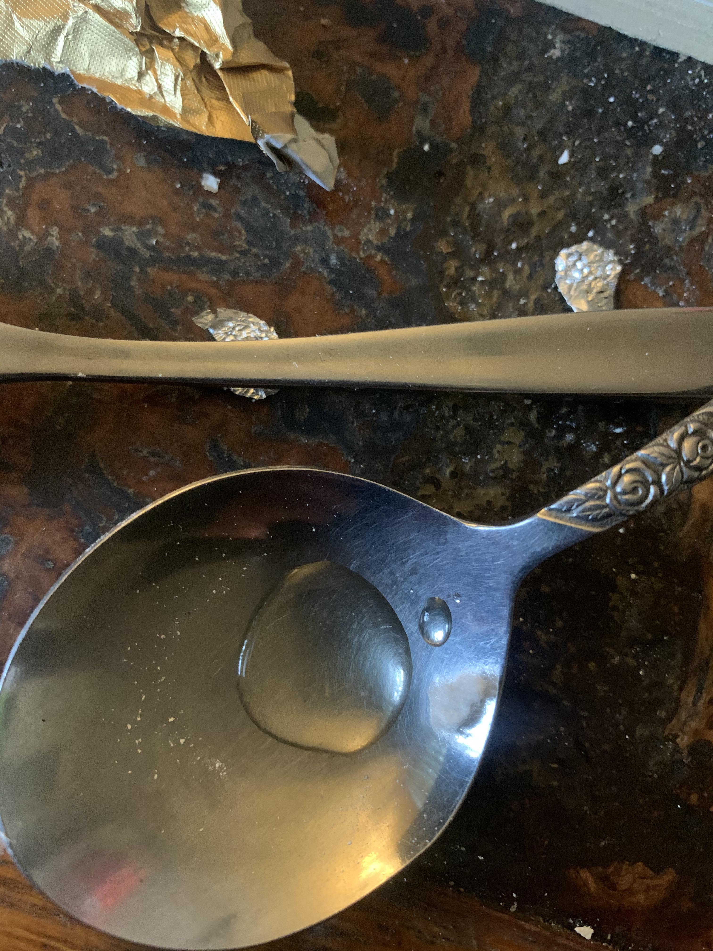 This is what pure China white looks like in the spoon and syringe no cut or garbage left in ...