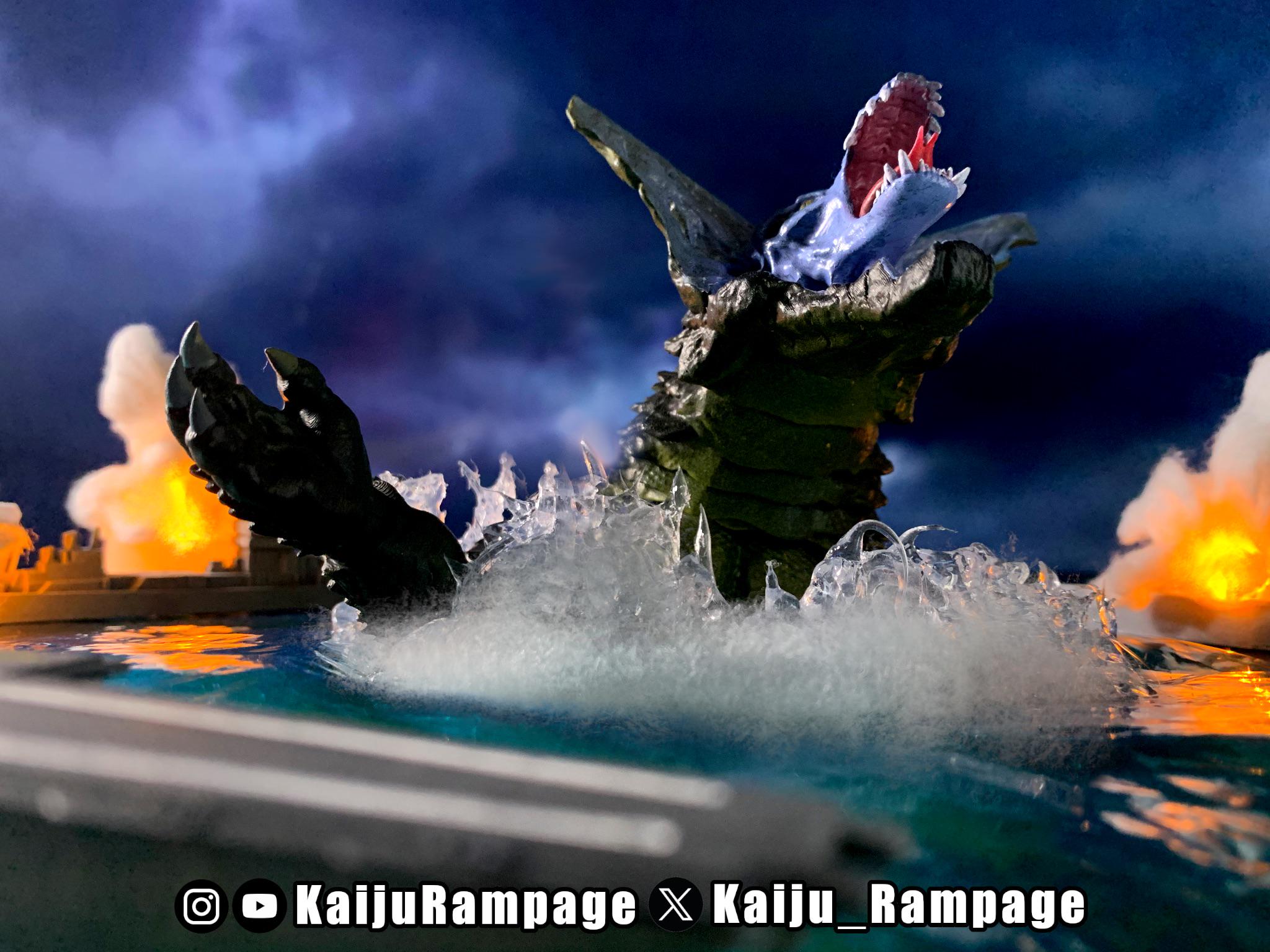 Raiju emerges from the ocean. Pacific Rim toy photography. | Scrolller