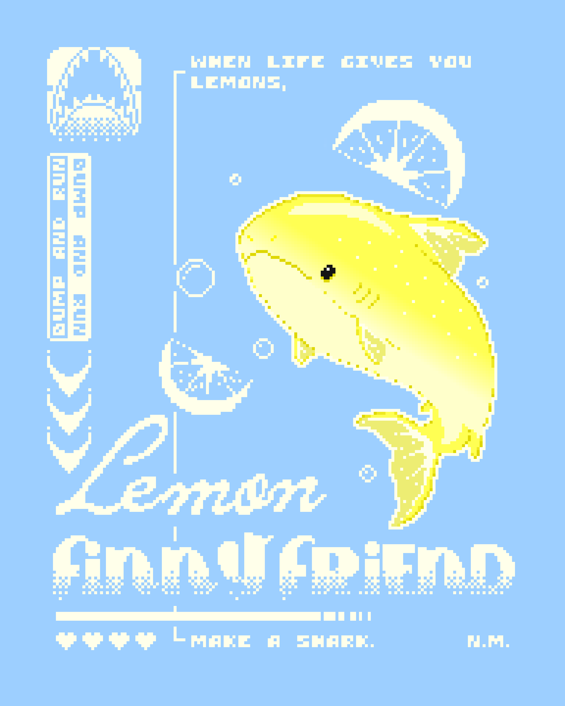Another Pixel Art T-Shirt Design - Lemon Shark | Scrolller