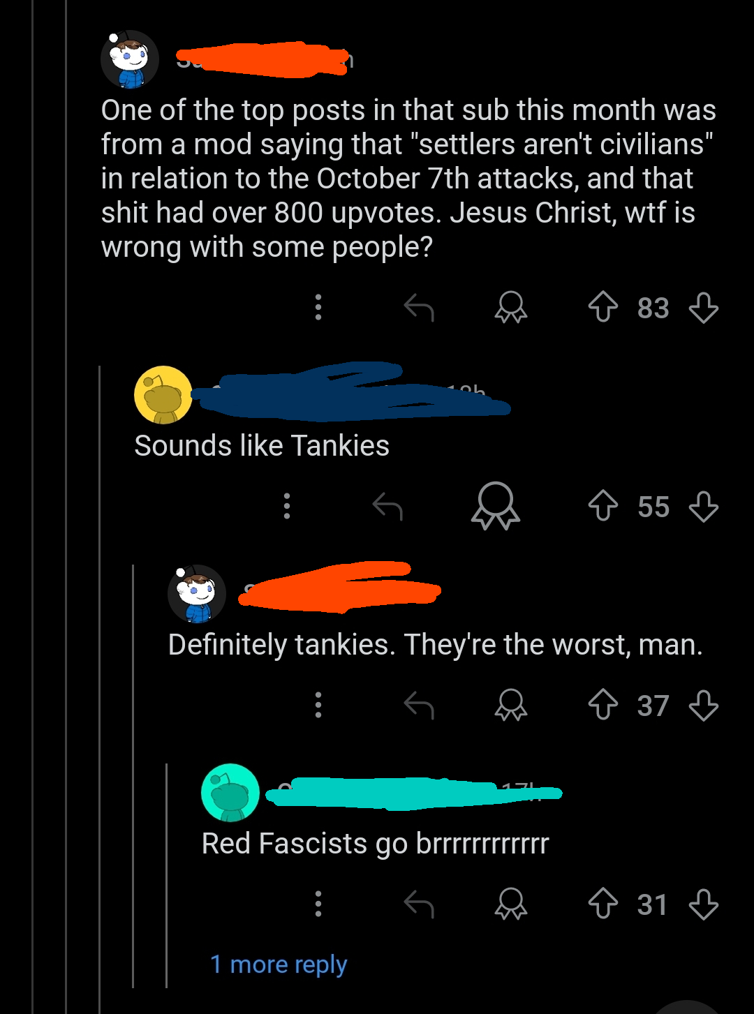 Remember guys defending Palestine makes you a "red Fascist" somehow ...