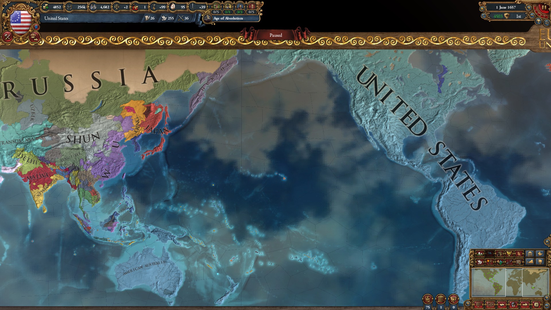 5th Monarchy USA with 874 starting provinces | Scrolller