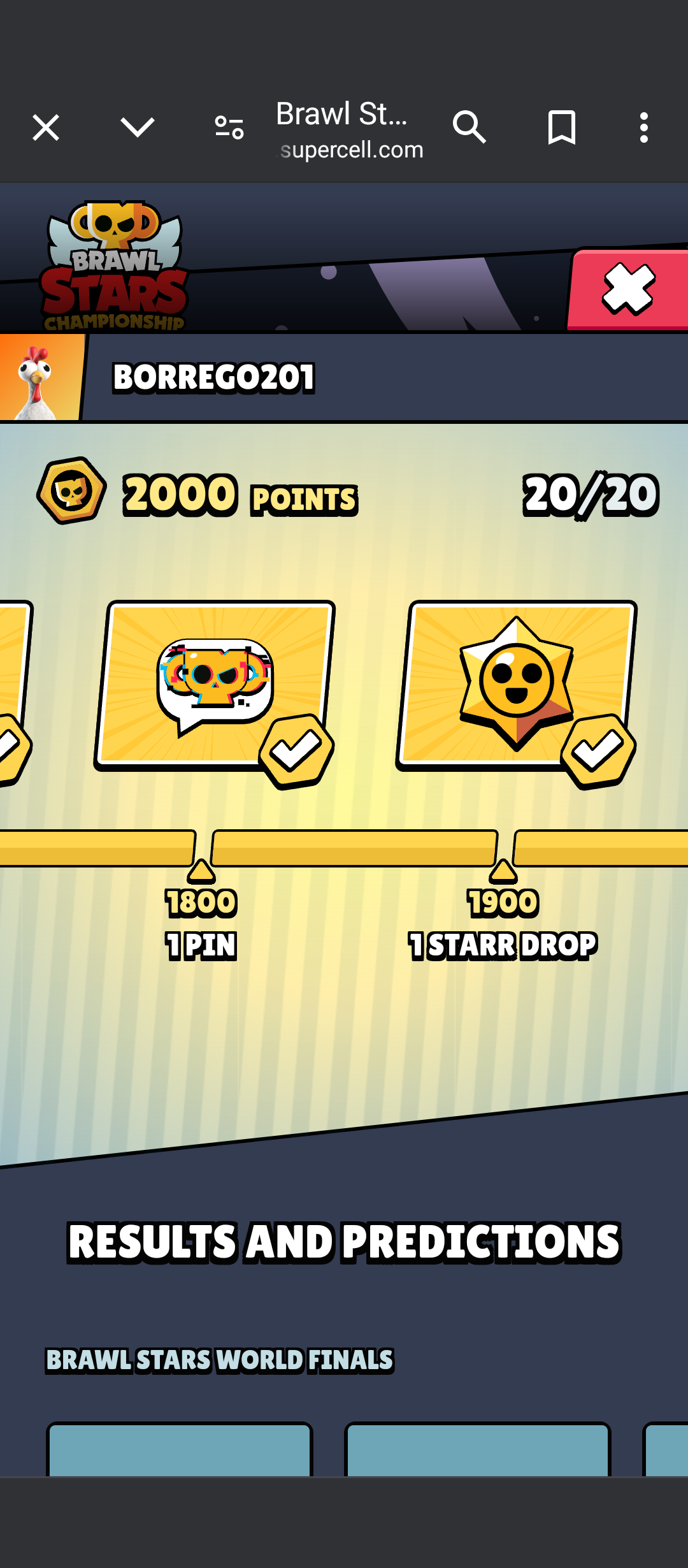 I completed the brawl stars championship track points thingy but I didn't get the glitched ...