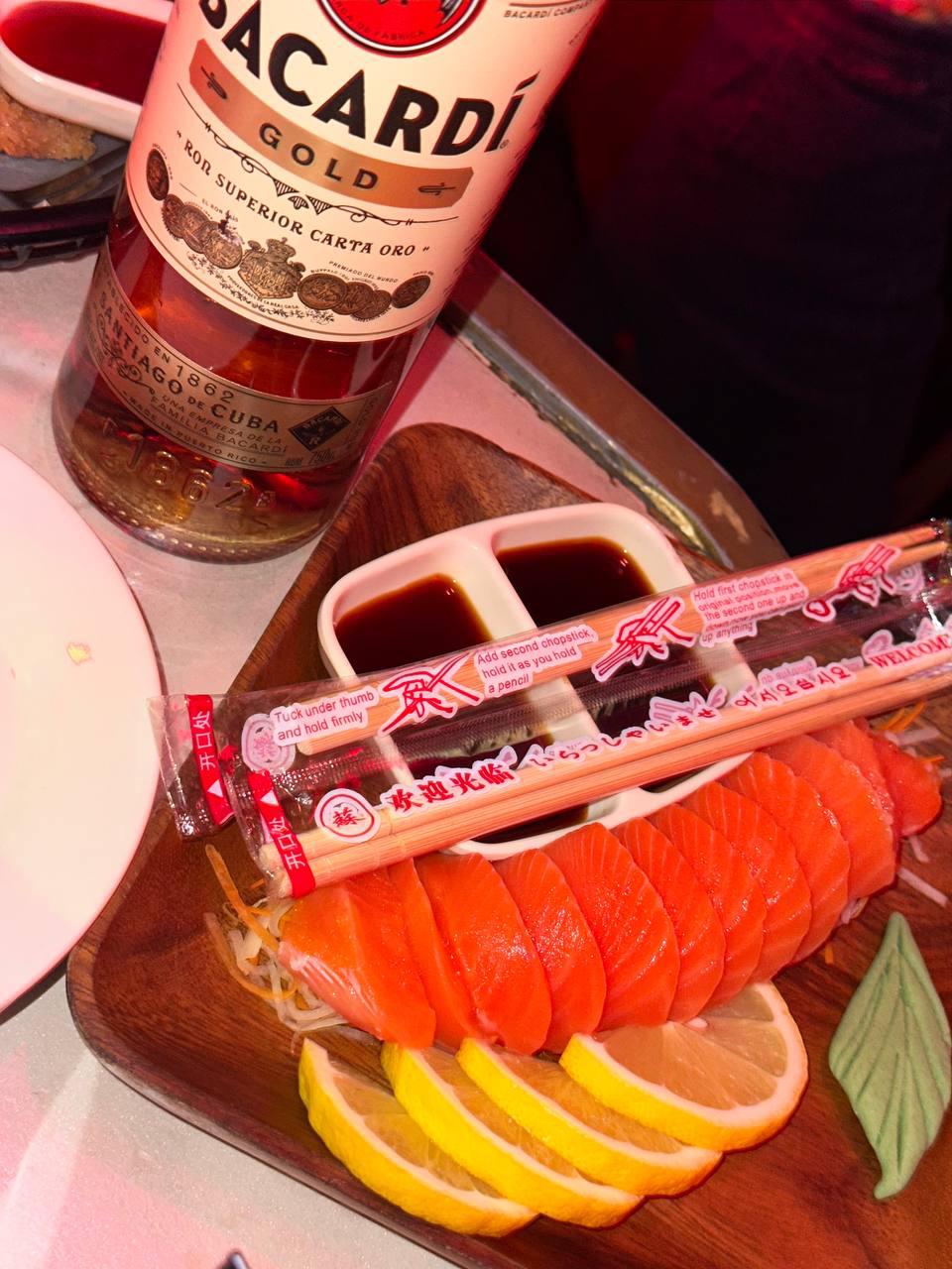 Rollin’ deep with Bacardi and sushi—let’s see where the night takes us ...