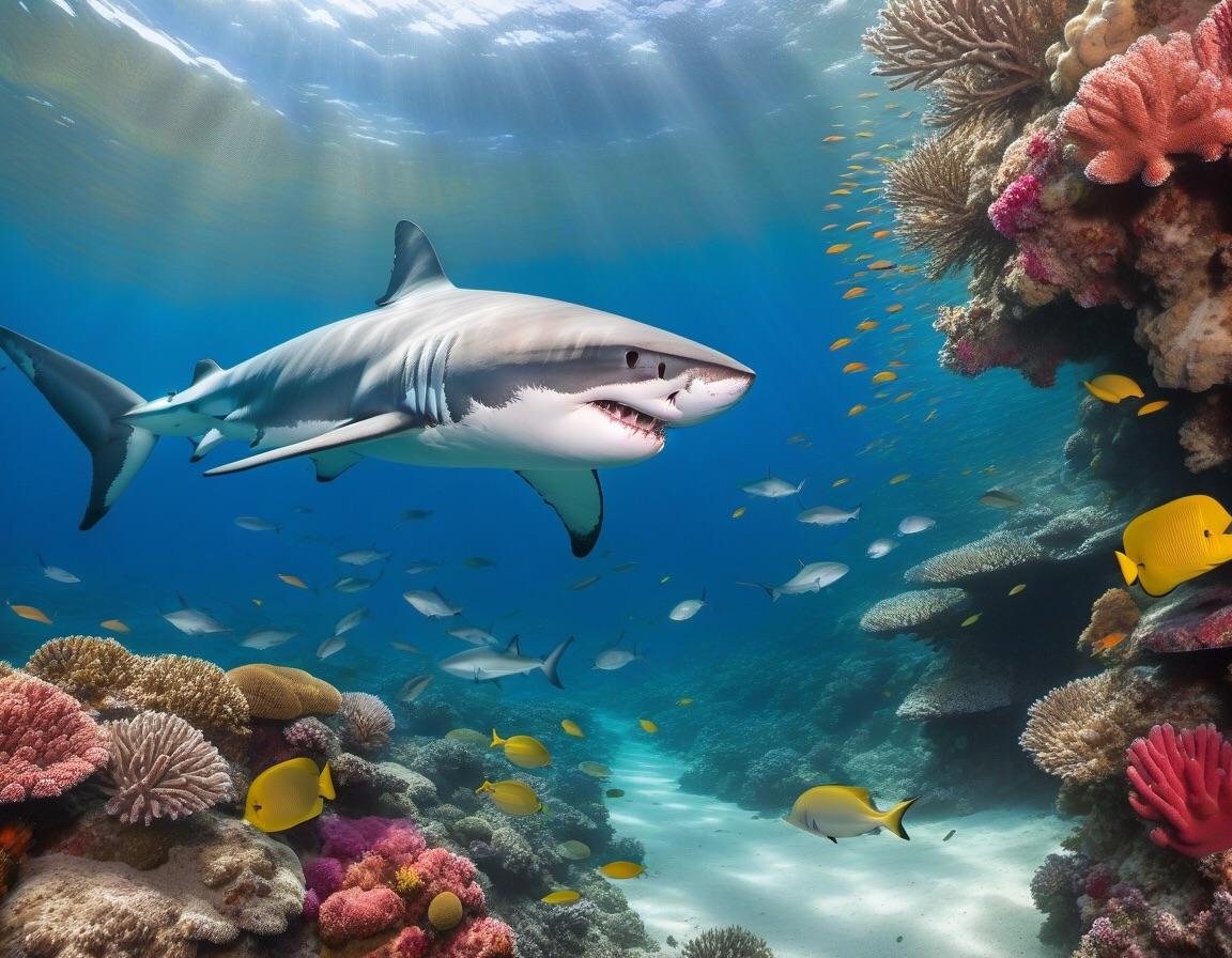 First underwater attempt of great white shark in coral reef | Scrolller