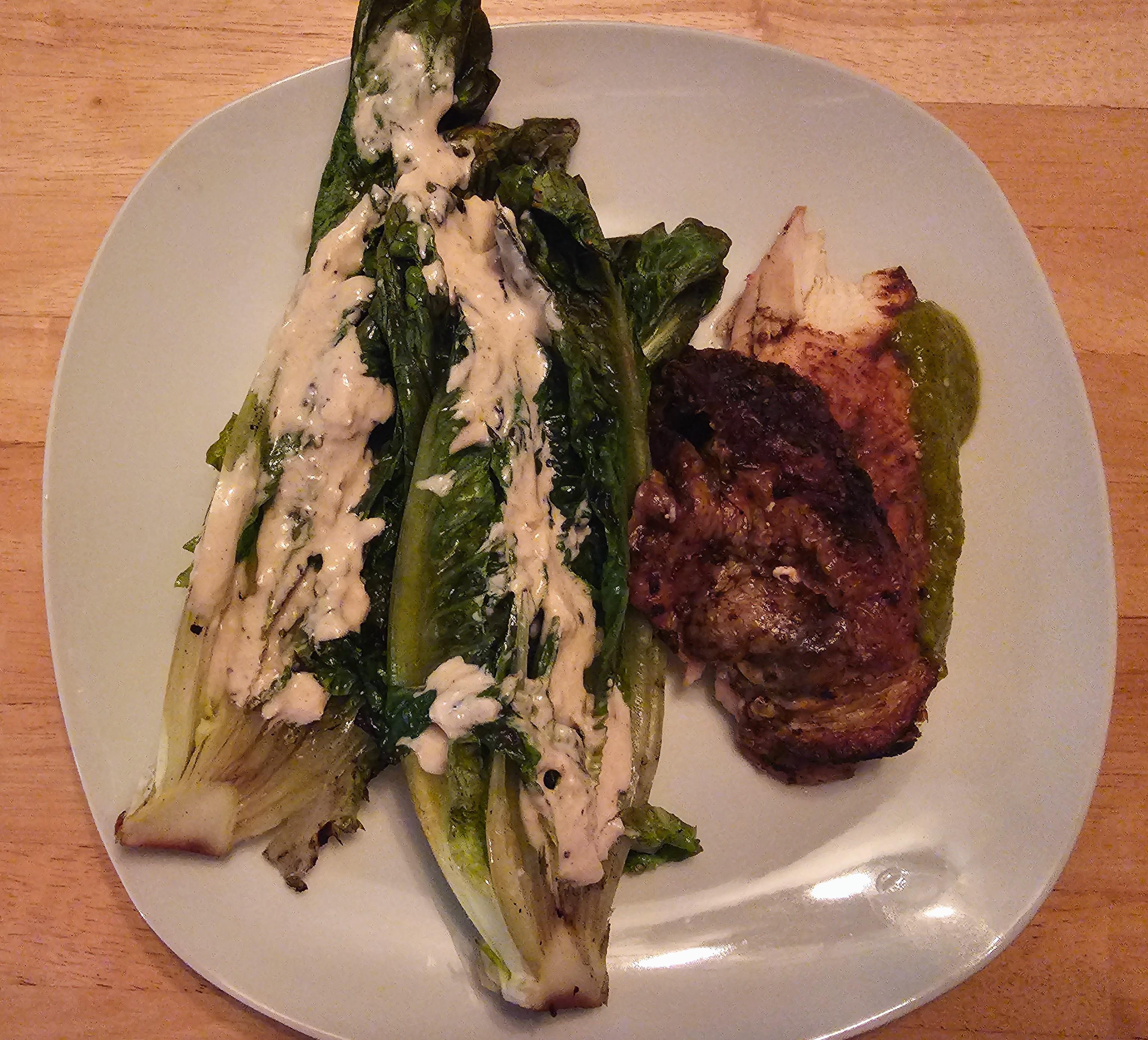 [homemade] Grilled Caesar With Grilled Chicken and Salsa Verde | Scrolller