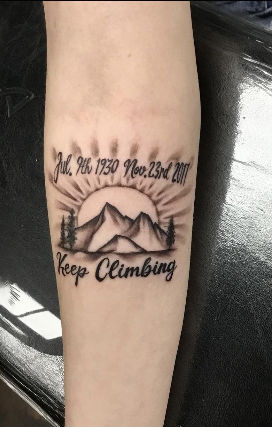 Tattoo in memory of my Grammie - Keep Climbing | Scrolller