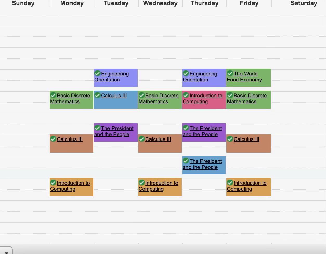 Schedule for Incoming Freshman | Scrolller