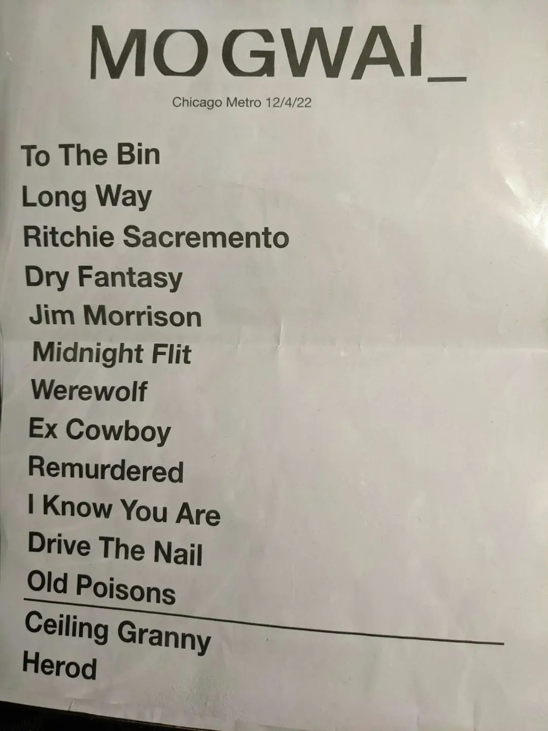 Set list Chicago | Scrolller
