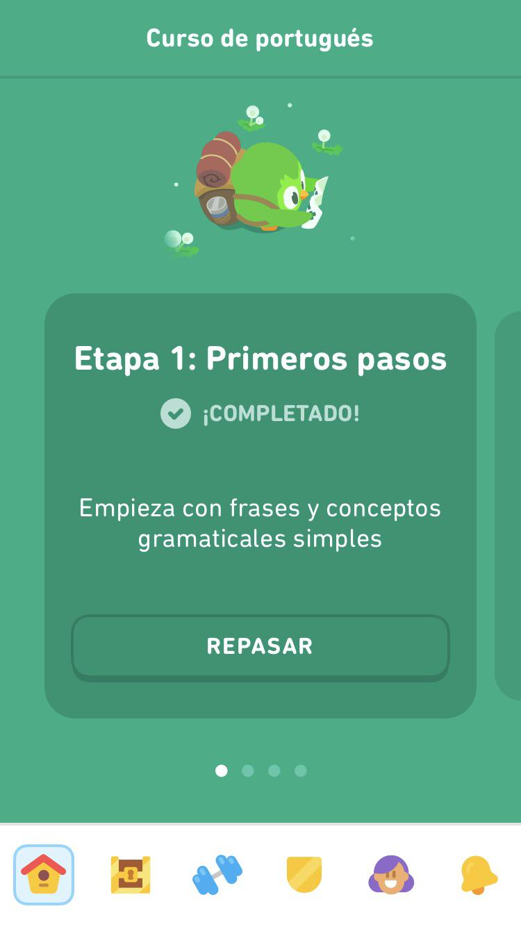 Finally, 8 months, I completed my Portuguese language course on Duolingo, it was very useful and ...