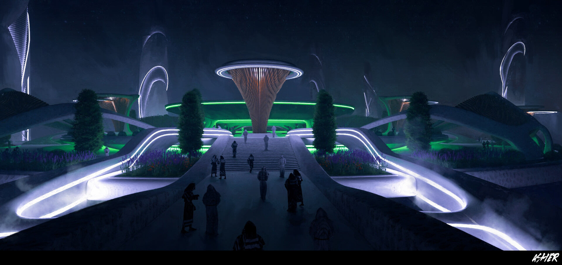 Shangri-La at Night by Asher Ben | Scrolller