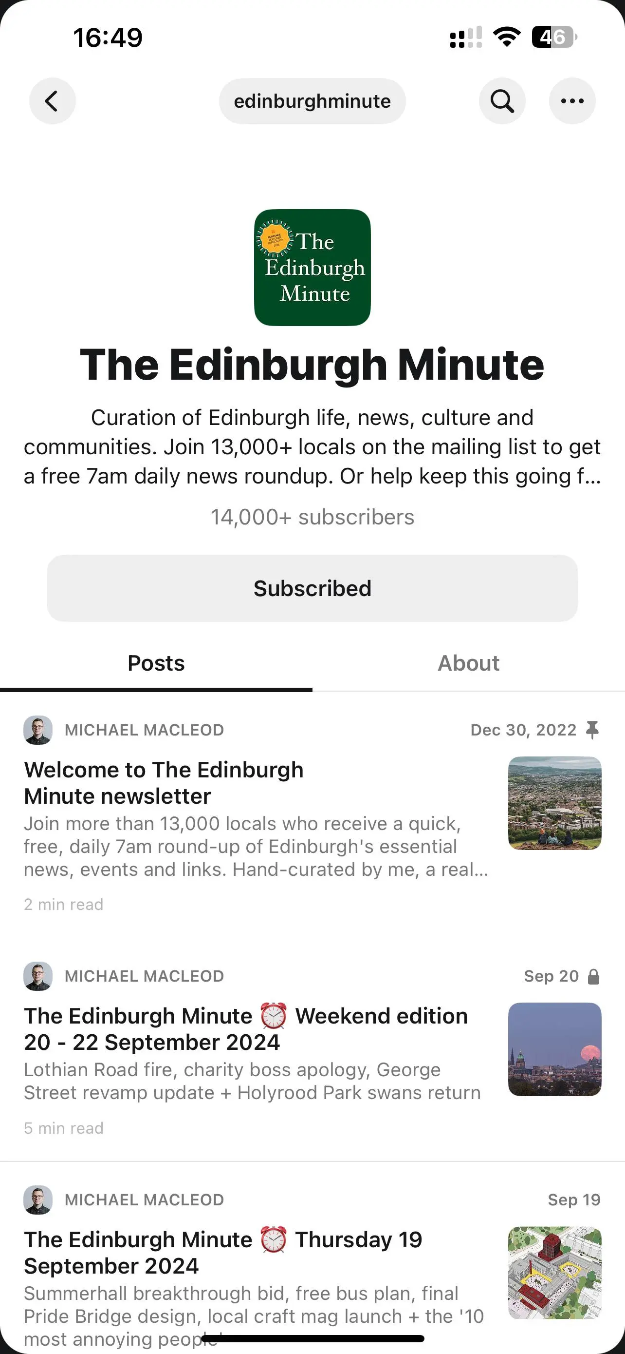 Shortcut to open a specific Substack | Scrolller