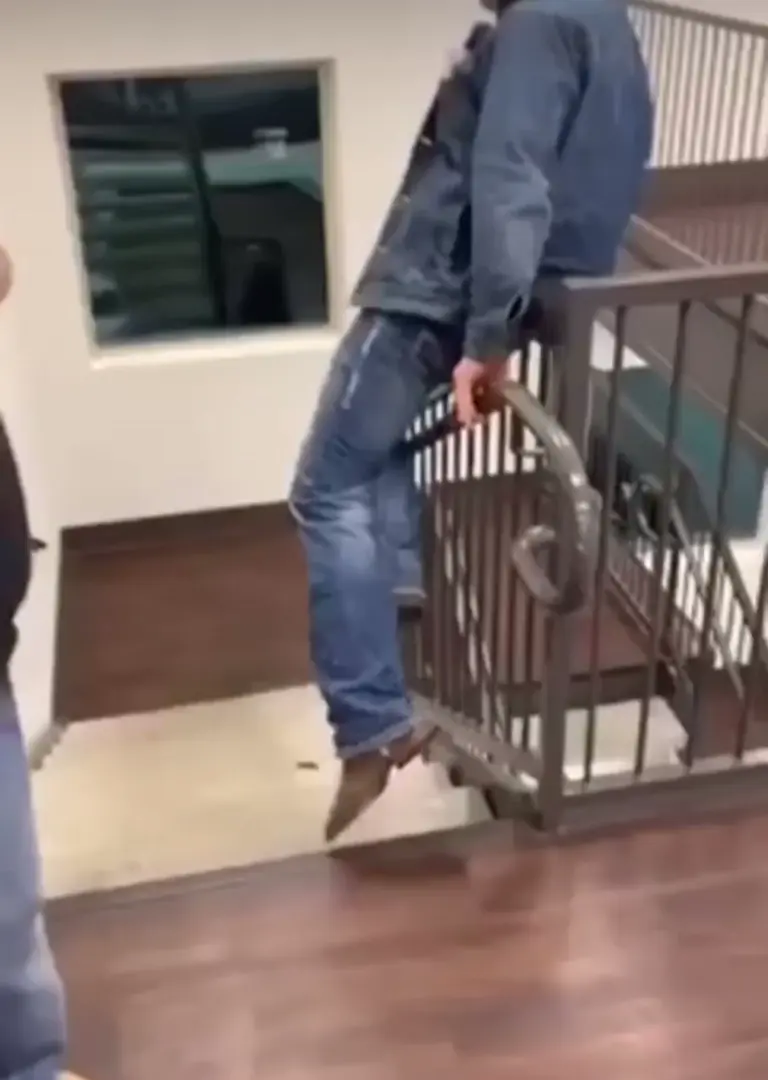 Sliding down some stair rails | Scrolller