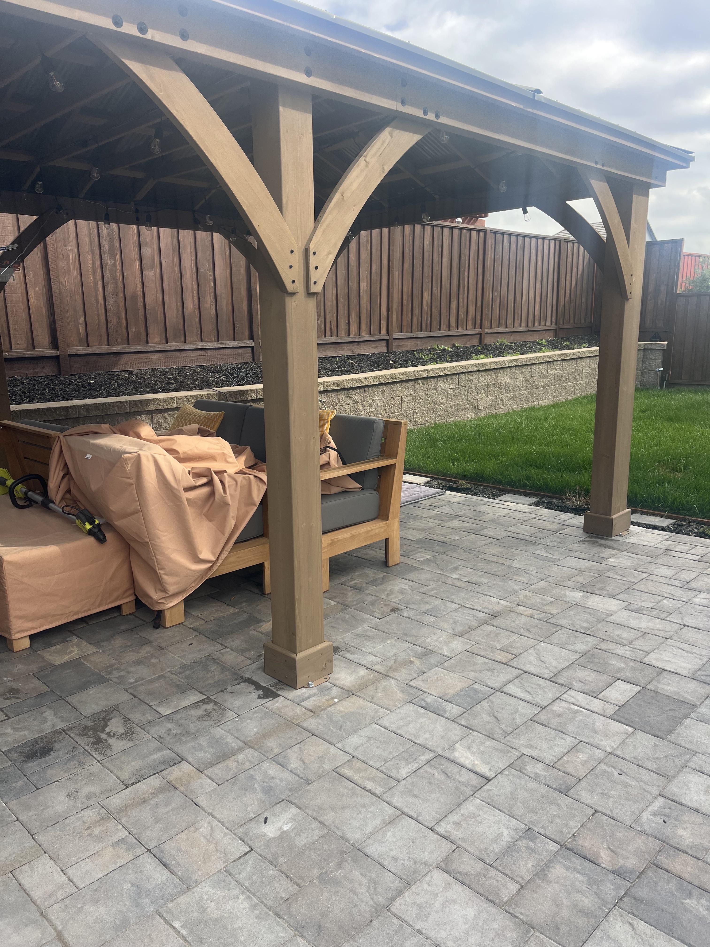 Staining on pavers from gazebo dripping, how to remove? | Scrolller