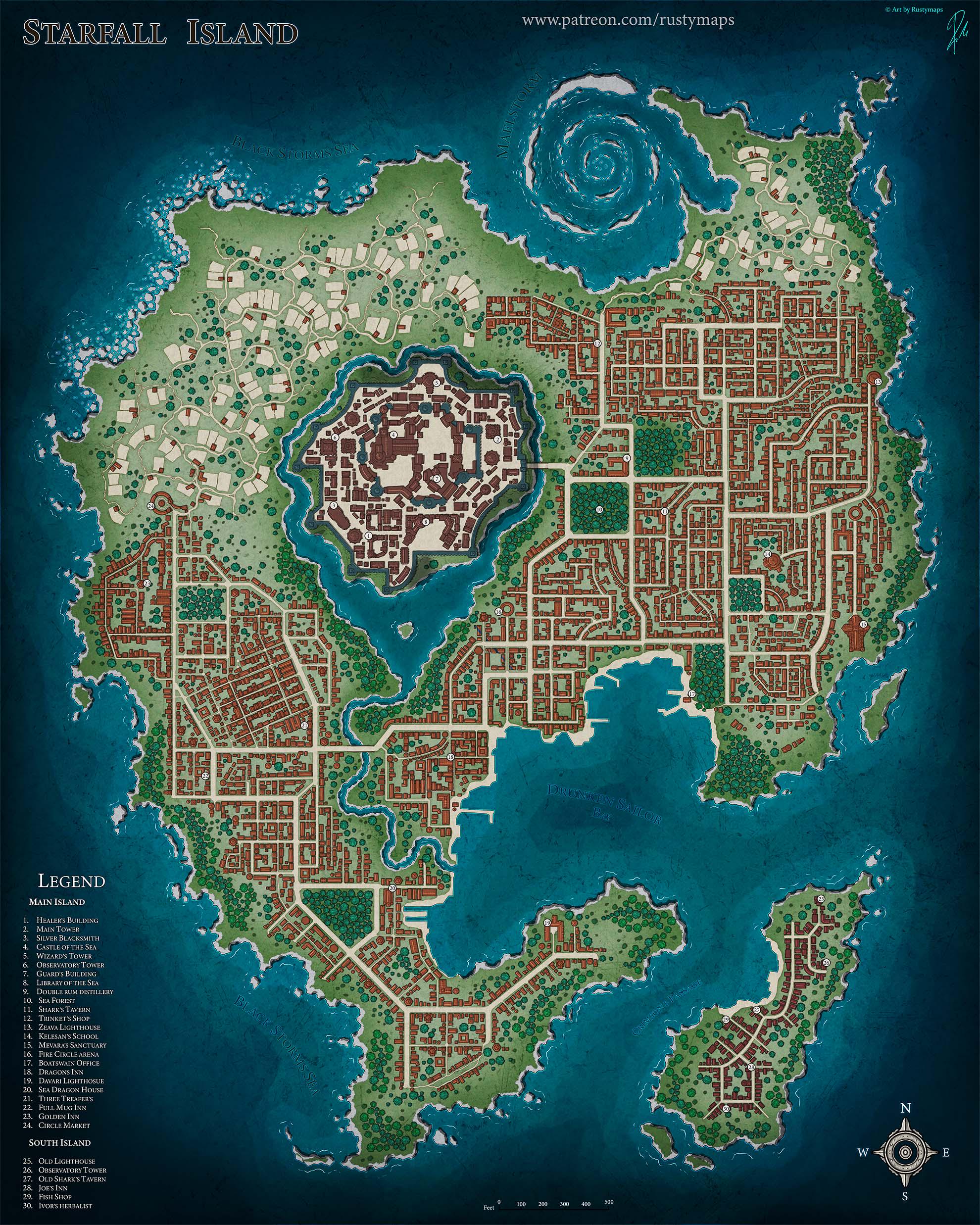 Starfall Island - digital hand-drawn | Scrolller