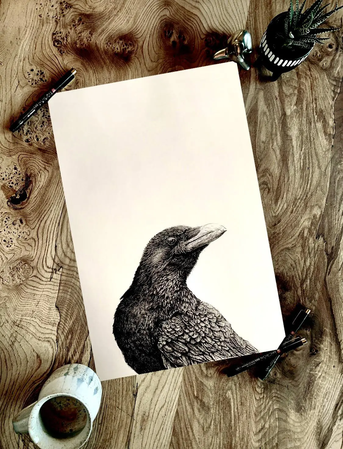 Stippling art corvid | Scrolller