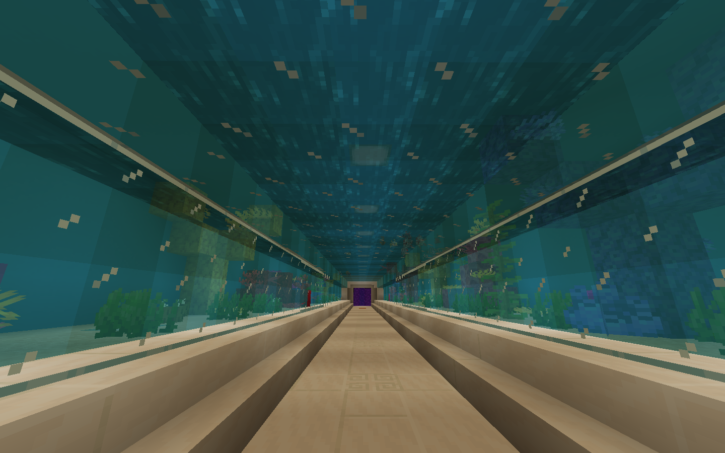 I made an Underground Aquarium Hallway for my Base | Scrolller