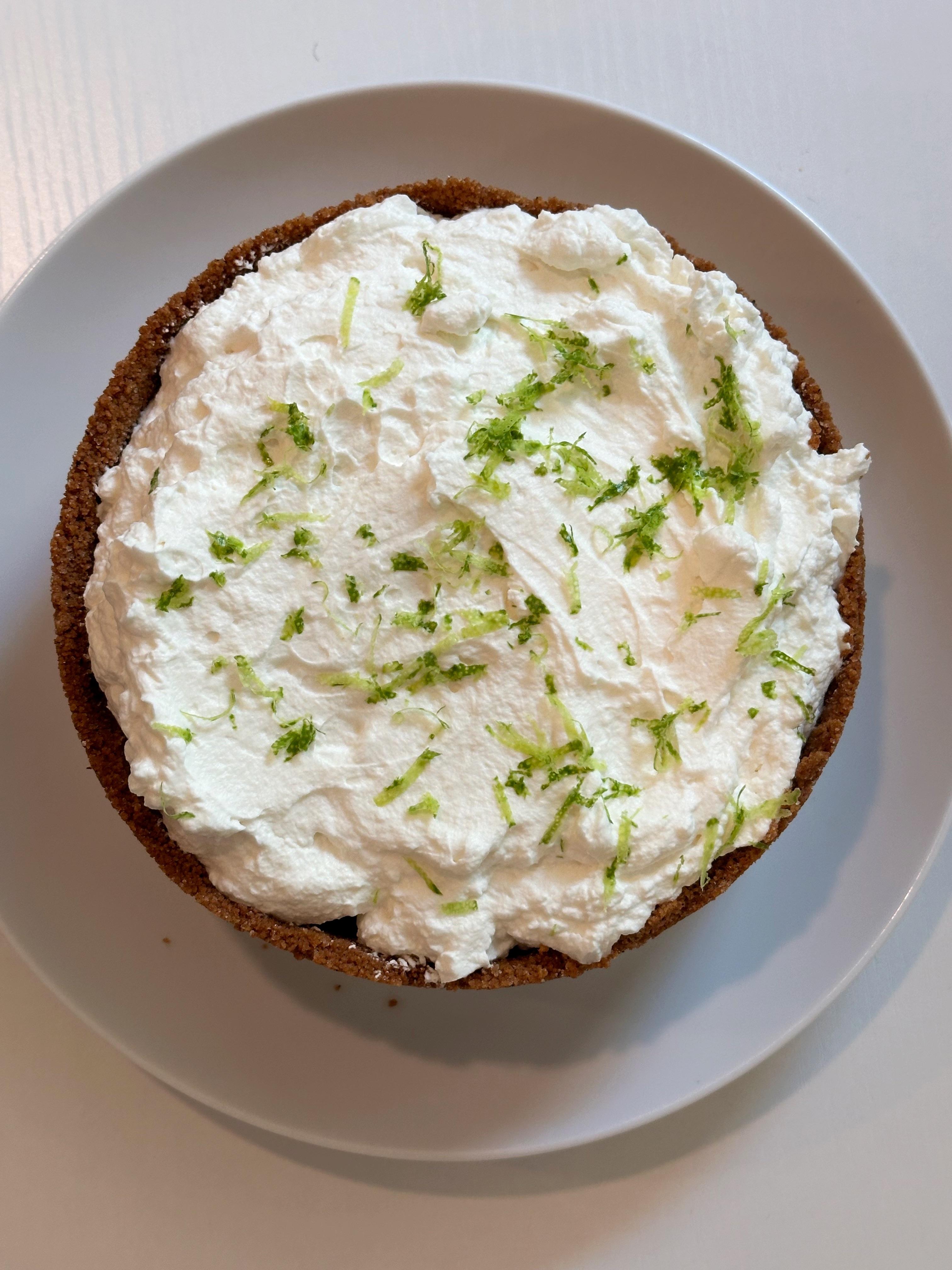 [homemade] deep dish, brown butter key lime pie with vanilla whipped cream | Scrolller