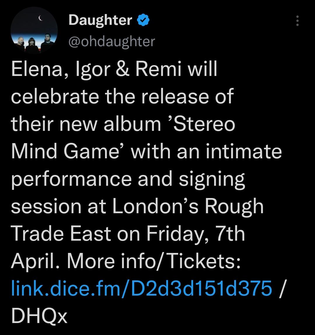 Daughter concert + signing! | Scrolller