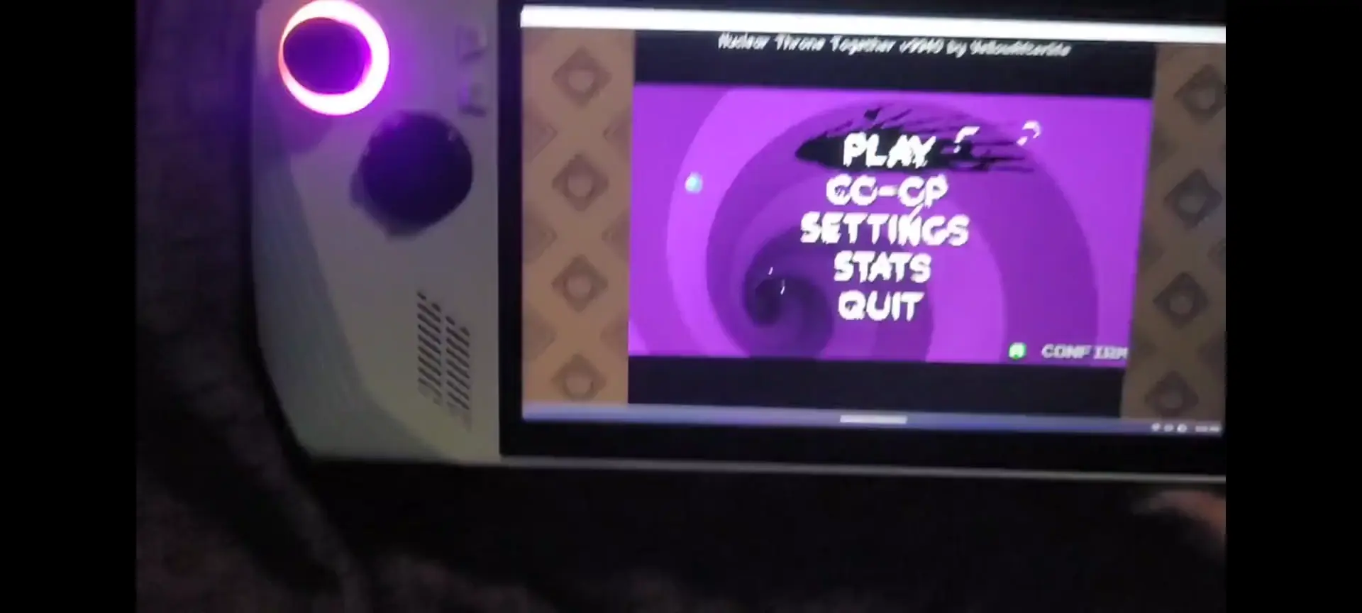 Text menu/ mod menu for nuclear throne together won't pull up on rog ally | Scrolller