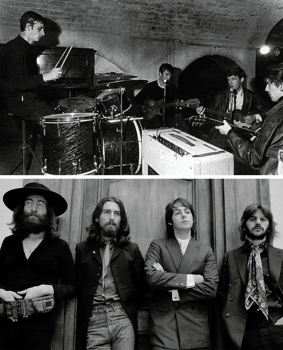 The Beatles' first and last photos taken together. Both were taken on August 22. | Scrolller