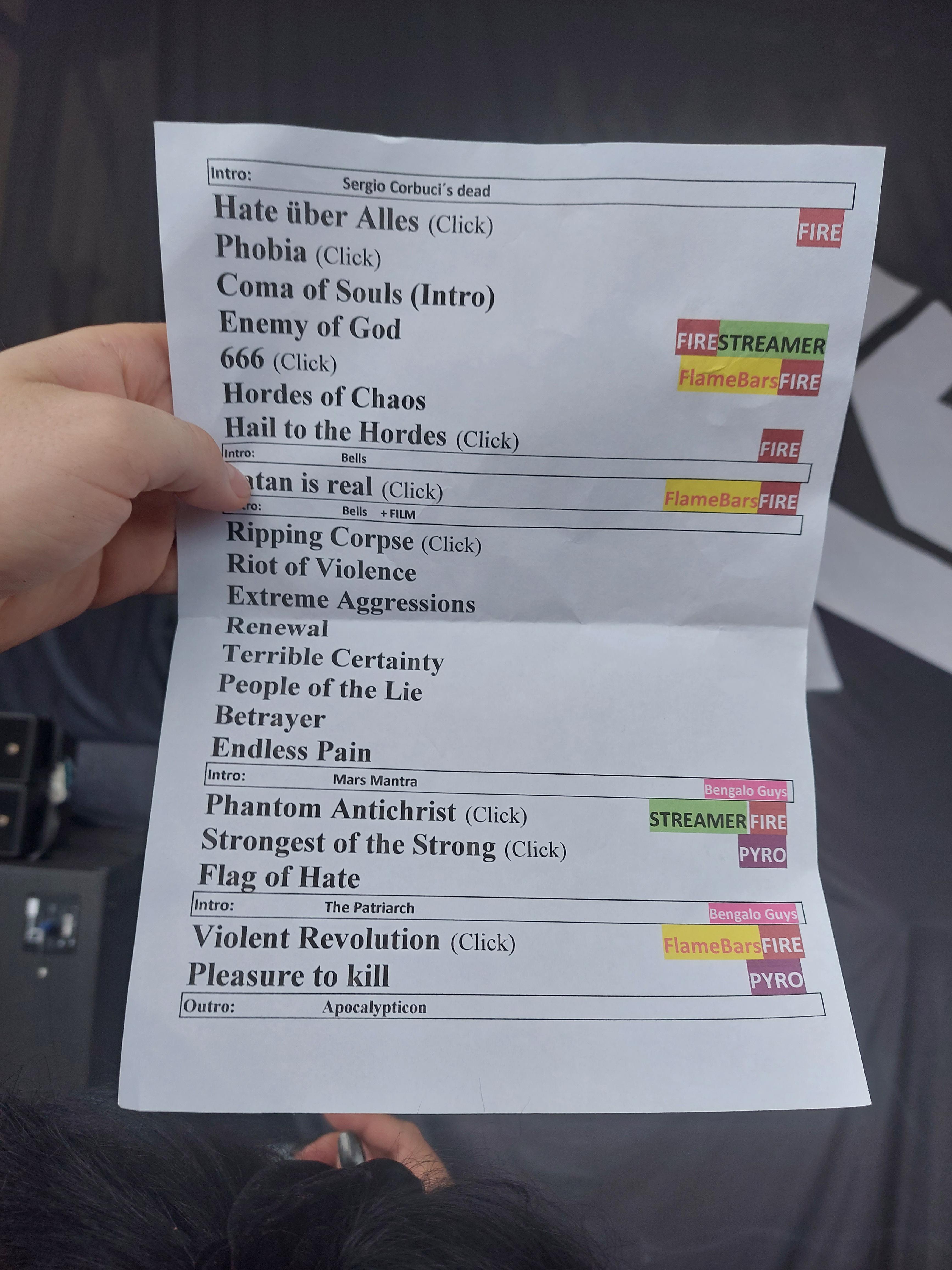 The original INTENDED setlist for Klash of the Ruhrpott! | Scrolller