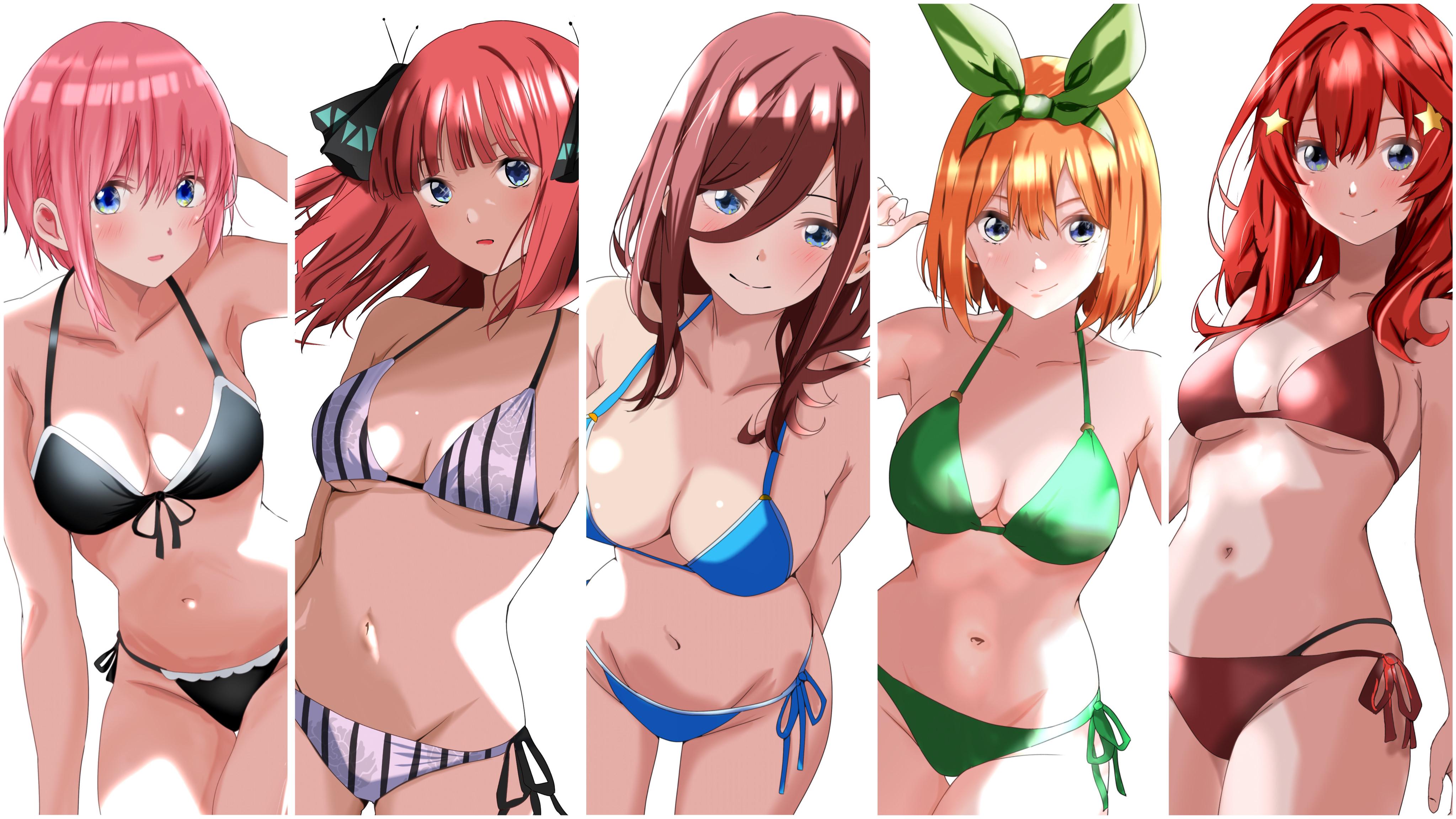The Quintuplets Wearing Their Bikinis | Scrolller
