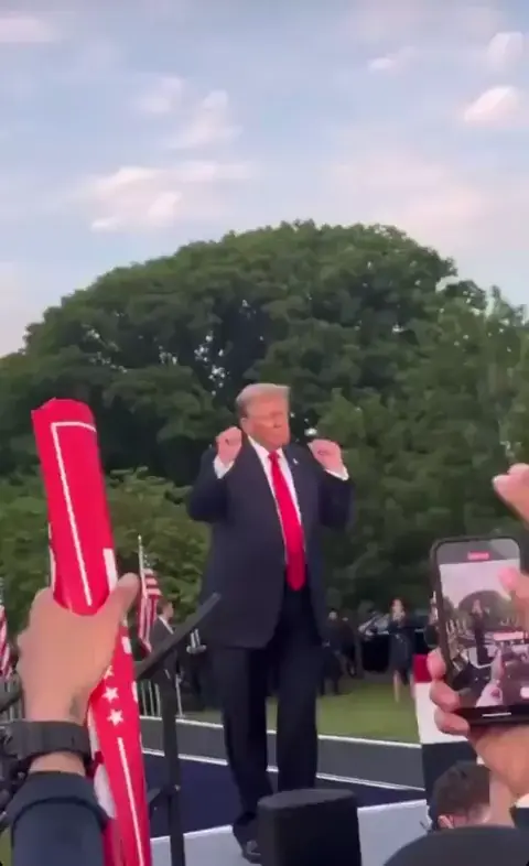 The subtle Trump signal to show he's jerking MAGA around. | Scrolller