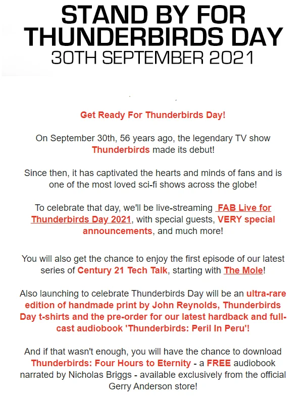 Thunderbirds Day - Sept. 30th, 2021 | Scrolller