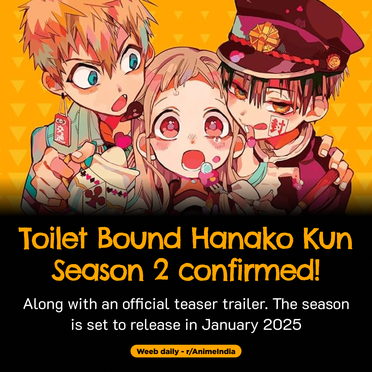 Toilet Bound Hanako Kun - Season 2 confirmed! | Scrolller