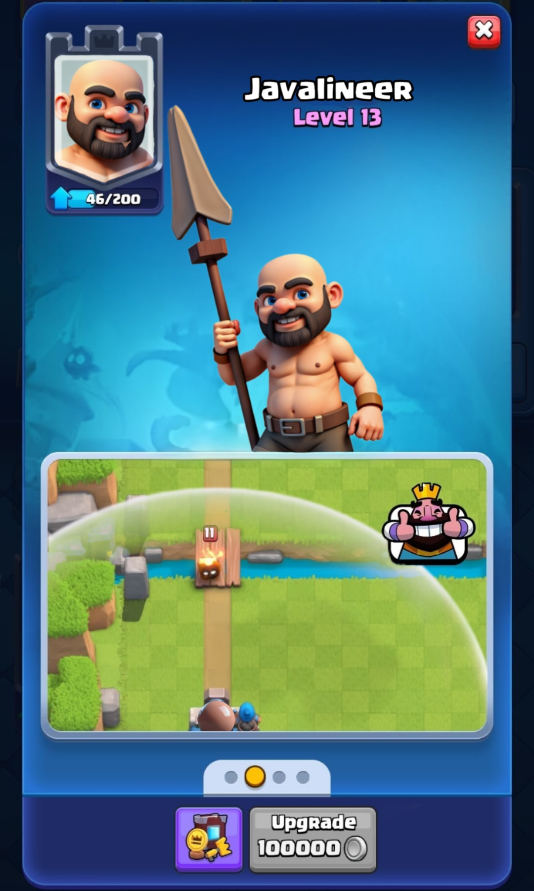 Tower troop idea: Javalineer, ranges over the bridge. Hit speed is slower than Princess but ...