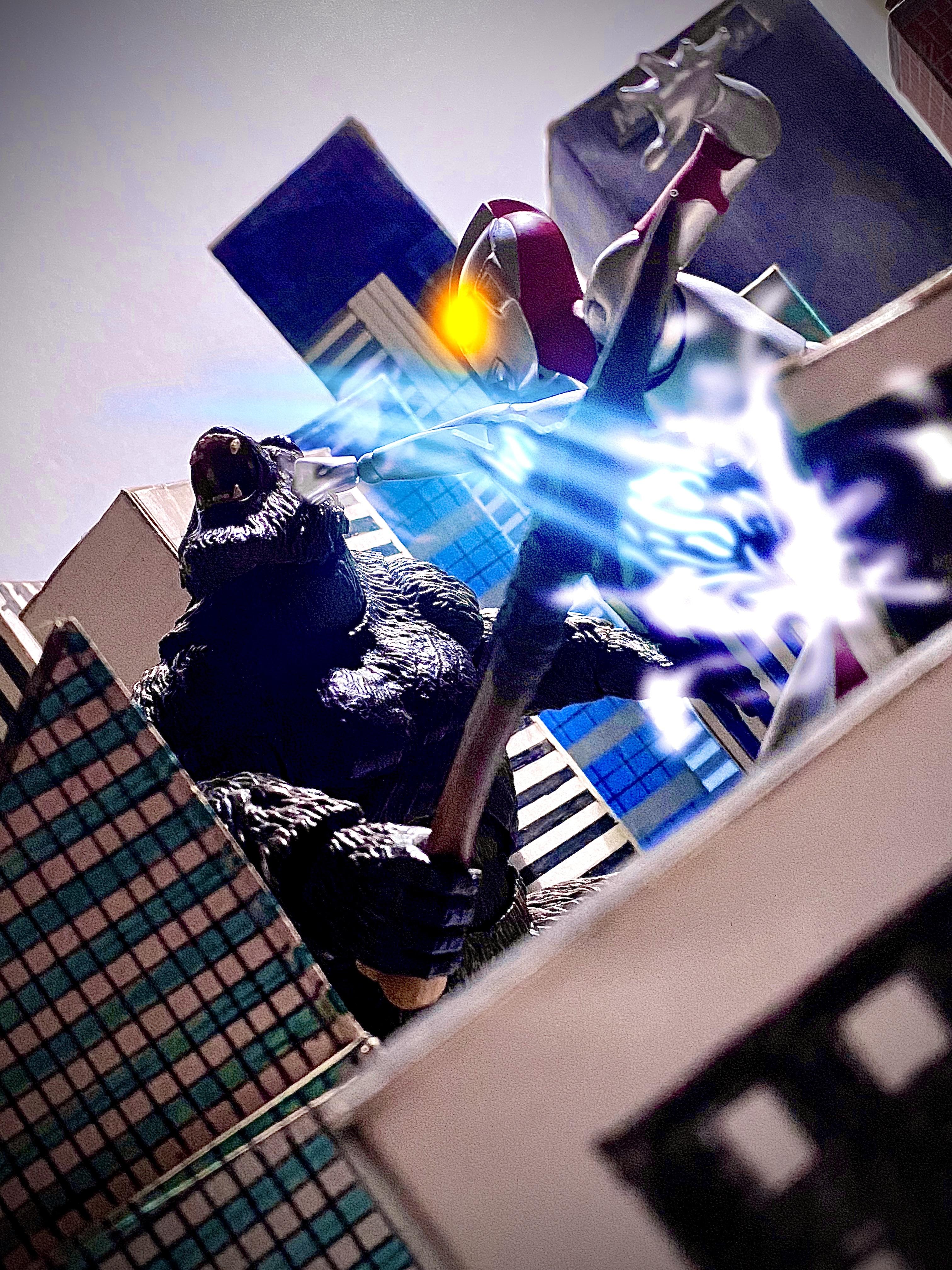 Took some more photos of a very unfair matchup while experimenting with some new energy effects ...