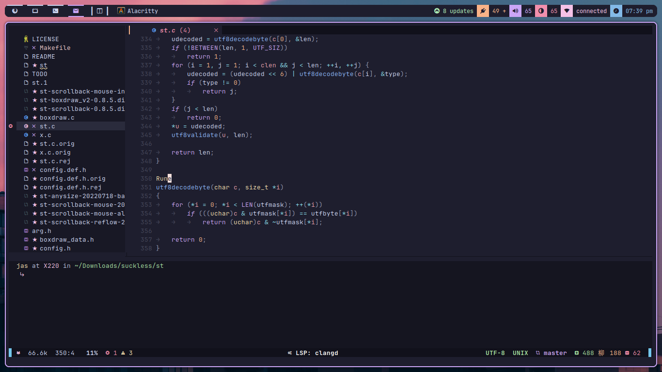 [dwm] Finally happy with my dwm set up | Scrolller