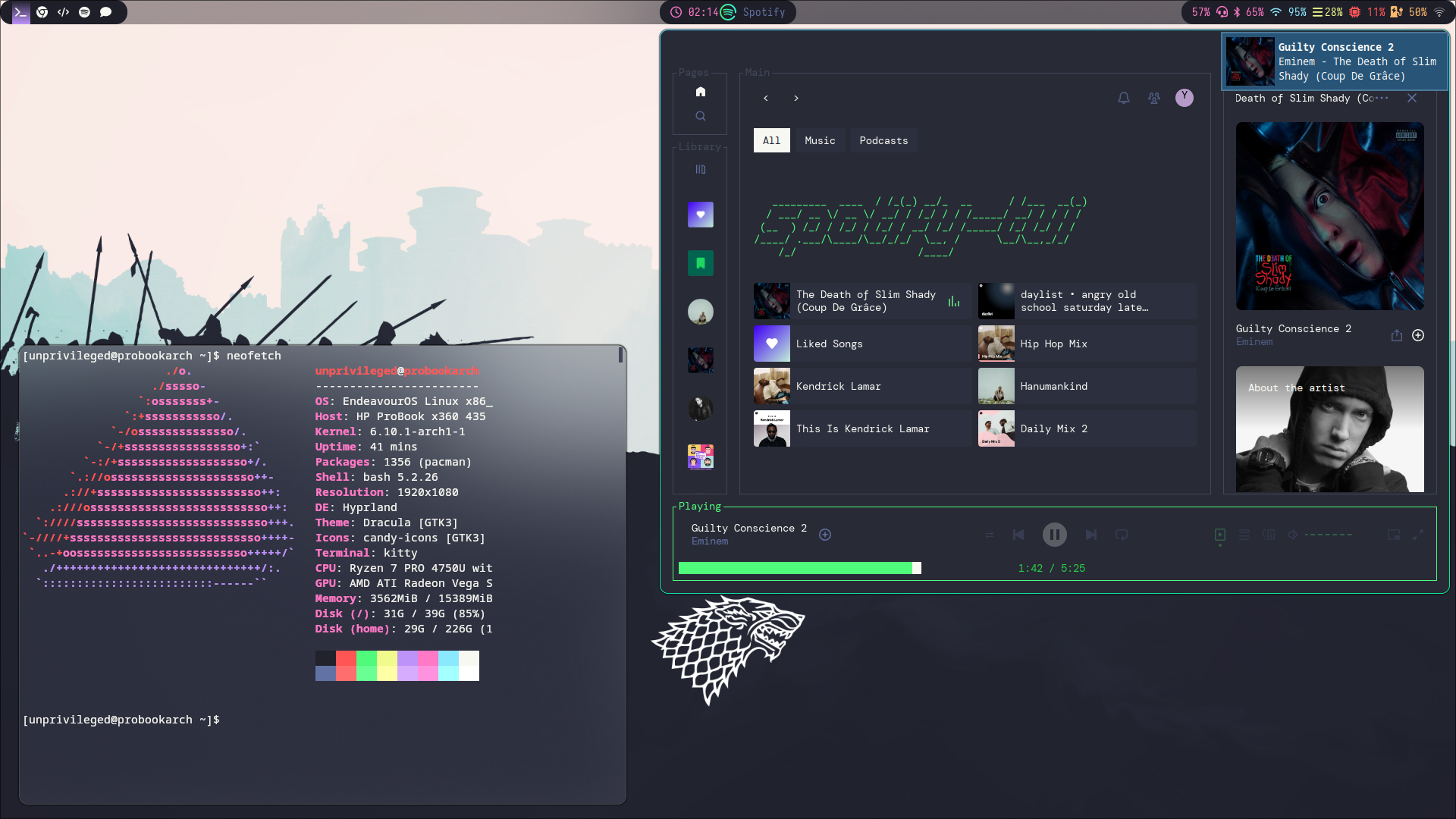[Hyprland] Very basic first rice using Dracula color scheme | Scrolller