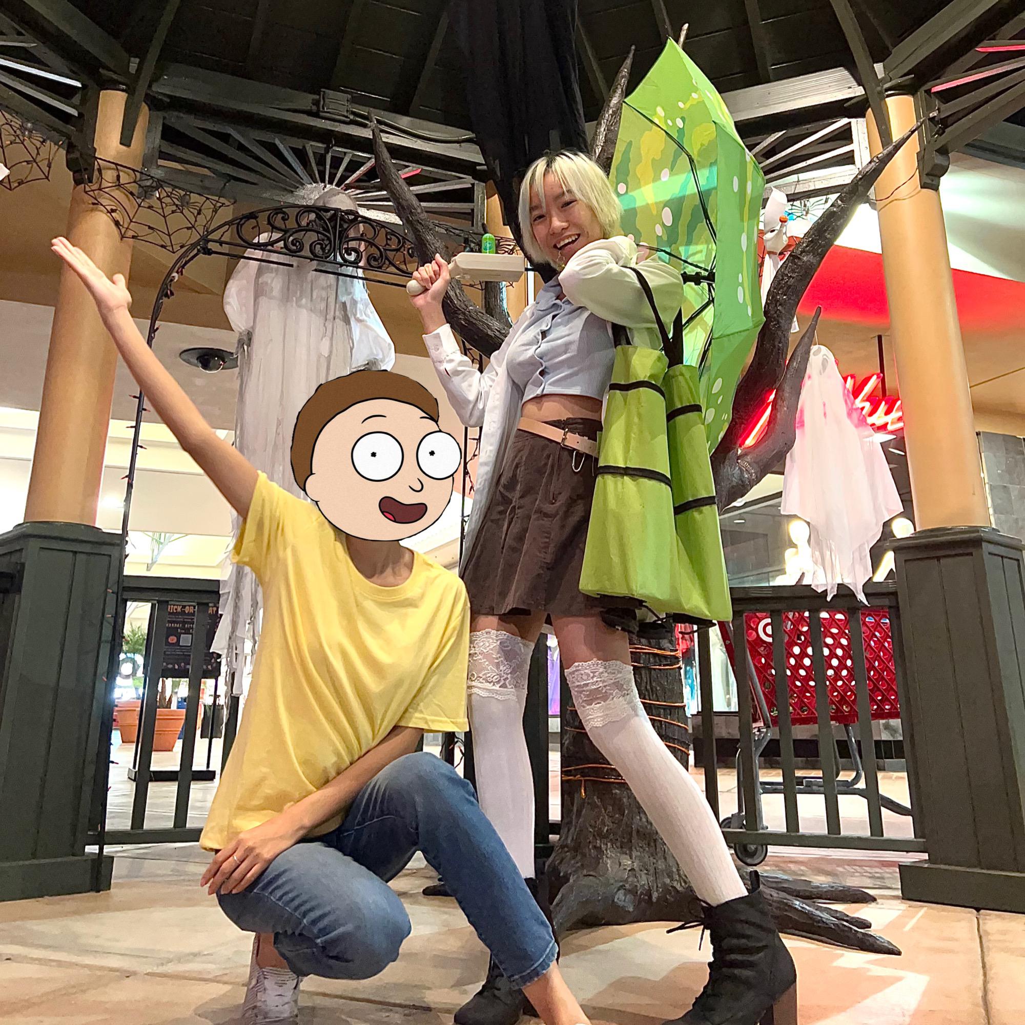 Impractically Dressed Rick and Hair-Bow Morty Visiting for Halloween! | Scrolller