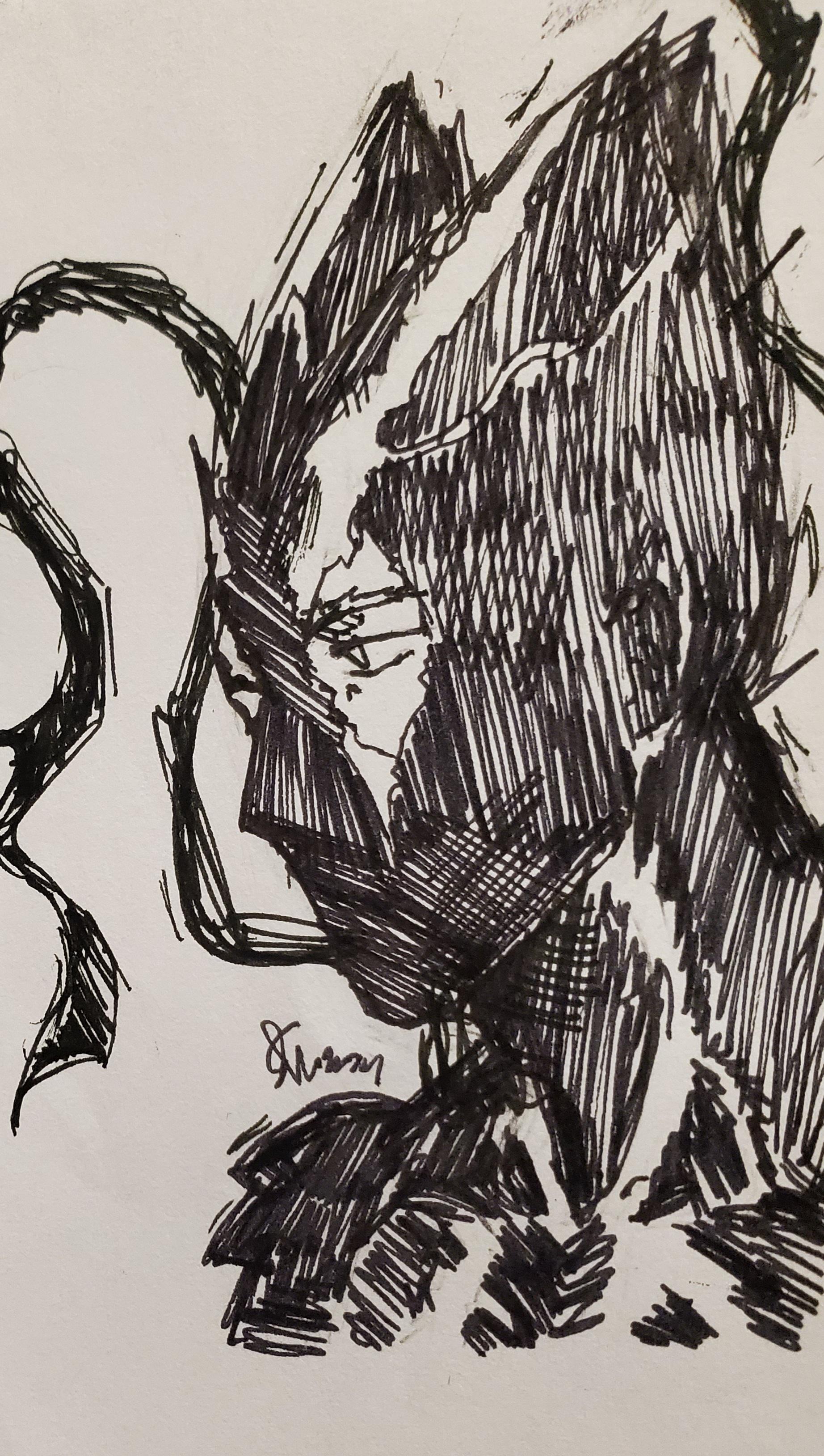 Awakened garou pen doodles | Scrolller