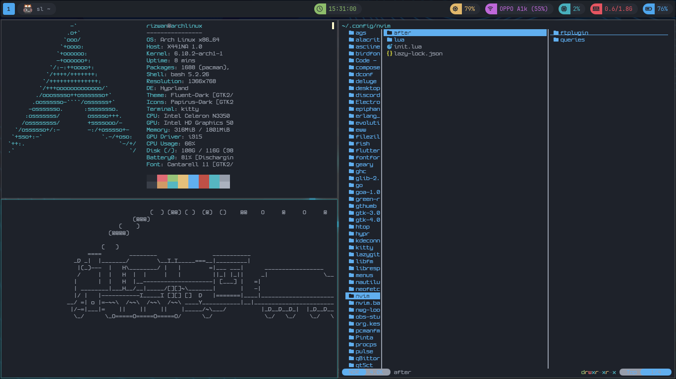 [Hyprland] One Dark Themed Ricing (My First Ricing) | Scrolller