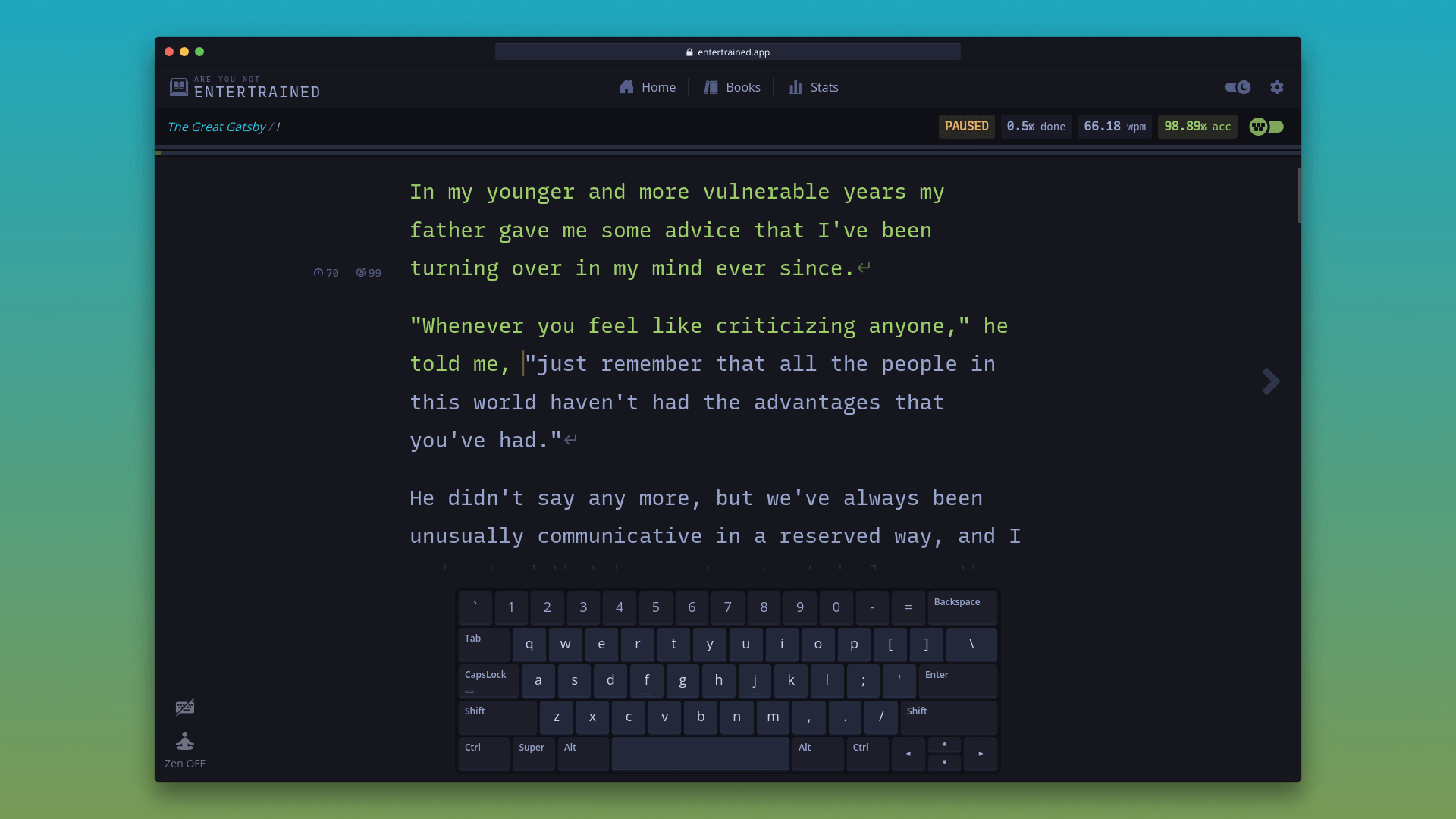 I made a web app for practicing typing by retyping books | Scrolller