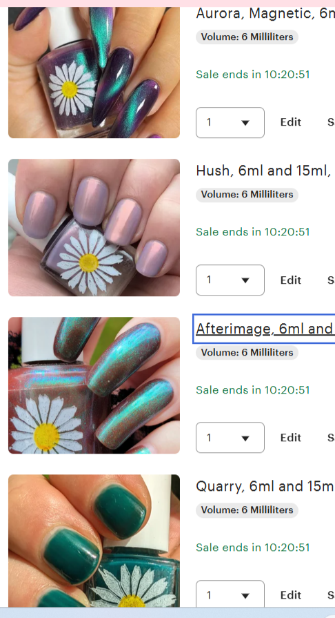 Ok, y'all influenced me! Ordered 8 mini bottles of Daisy Chain Polish! :) Can't wait to try them ...