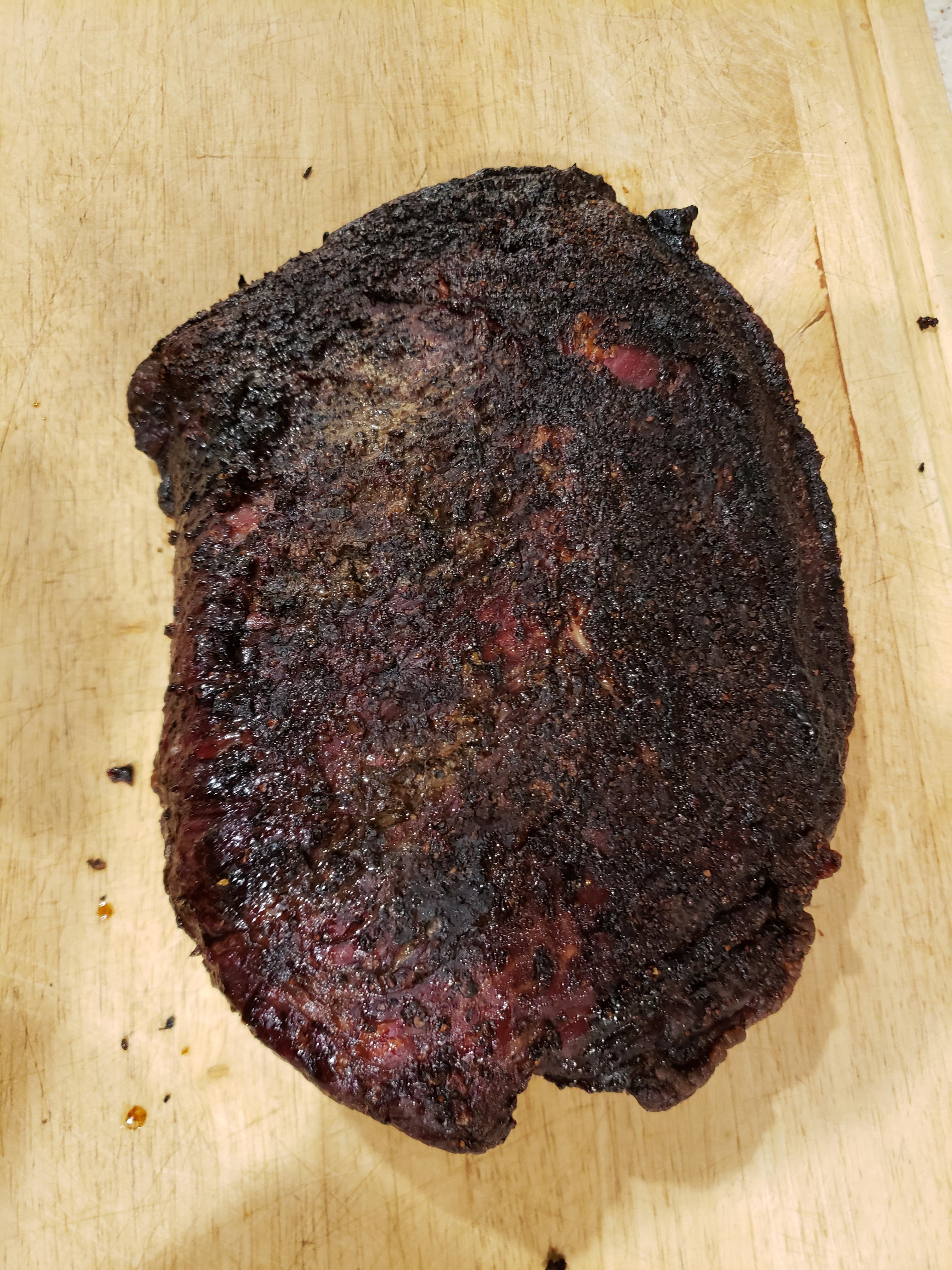 I smoked my first brisket today on a 26in Weber using the snake method ...