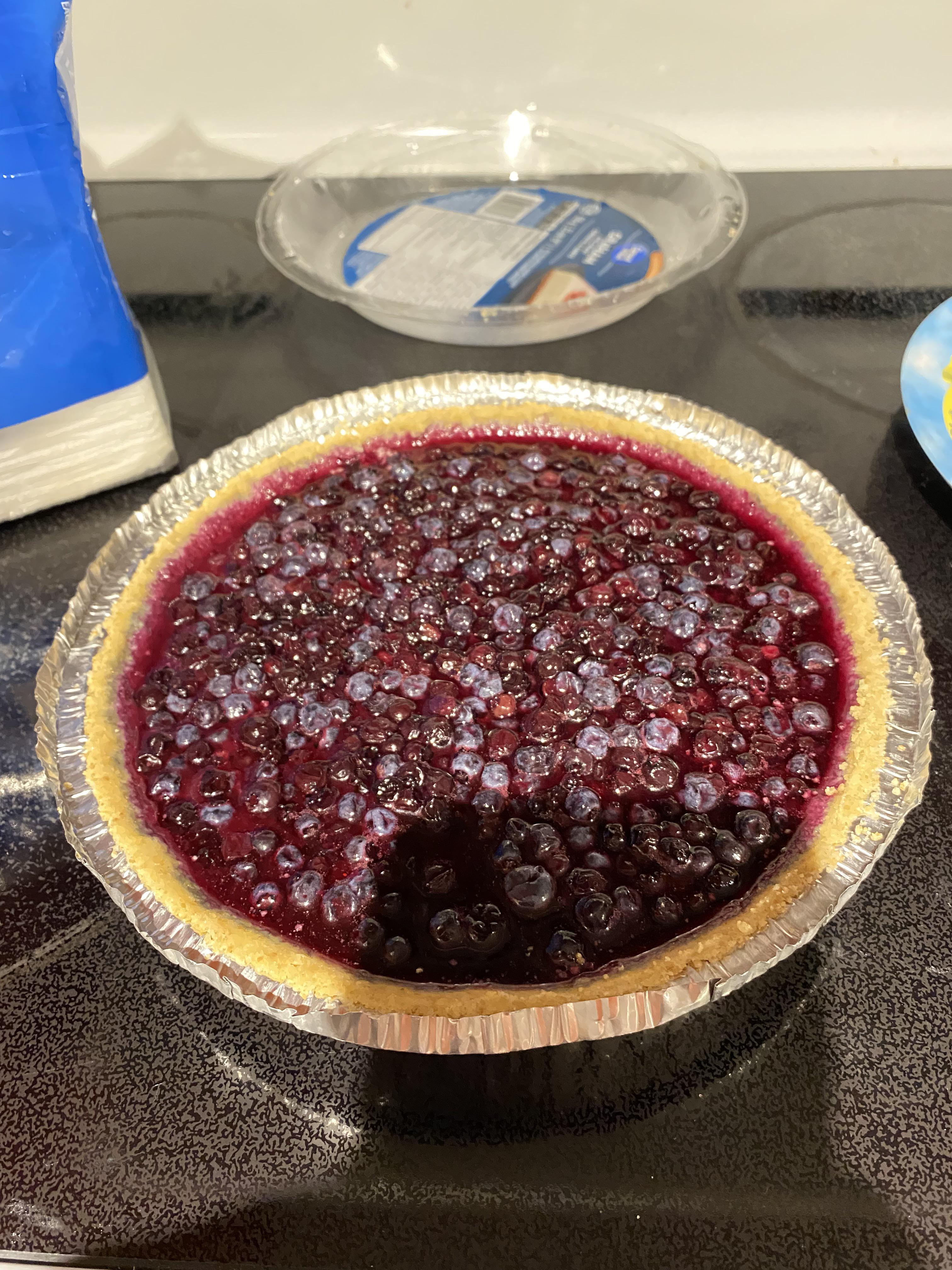 [homemade] fresh picked blueberries = Graham crust blueberry pie. | Scrolller