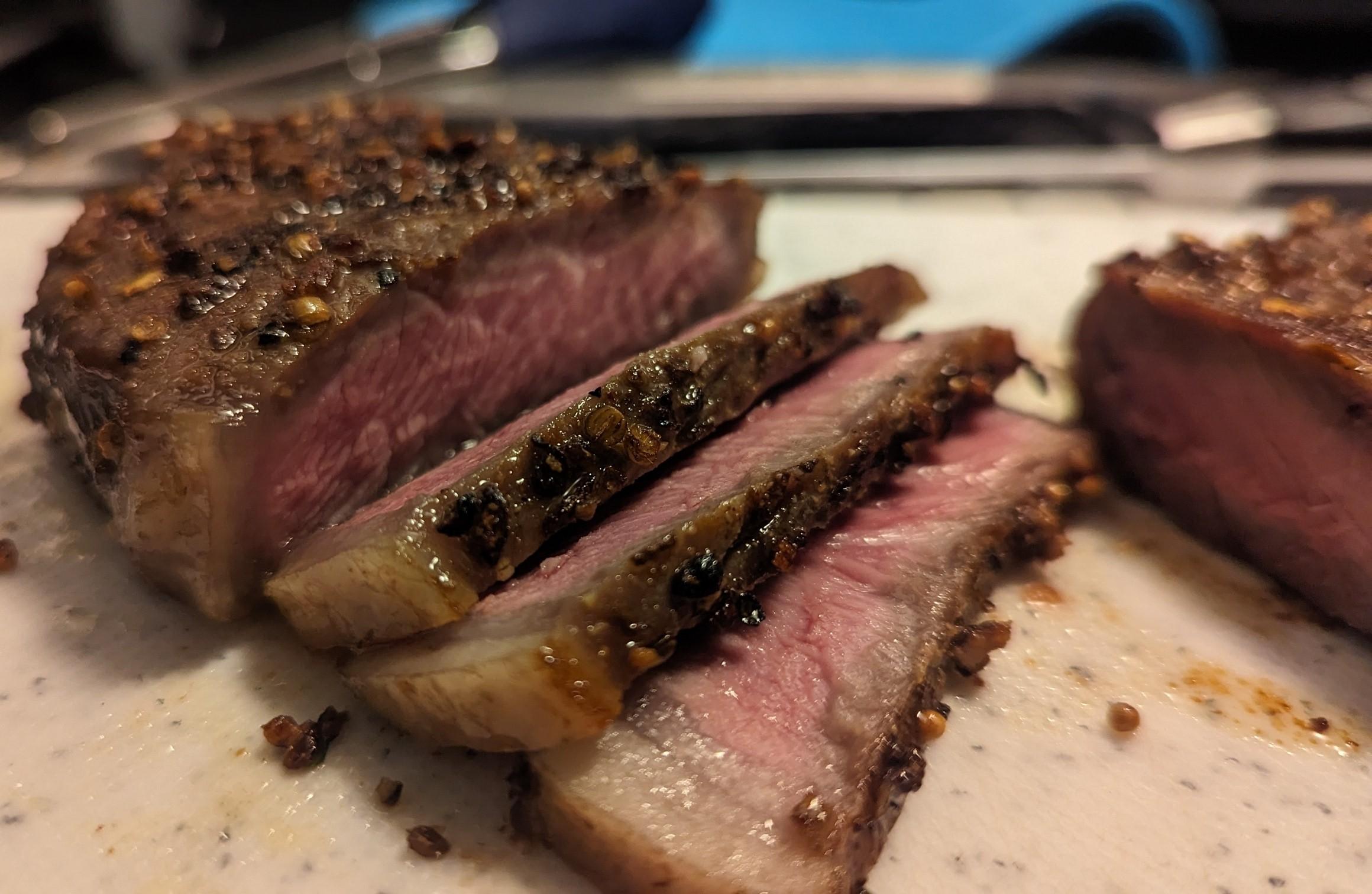 Reverse seared Montreal steak spice crusted striploin. | Scrolller