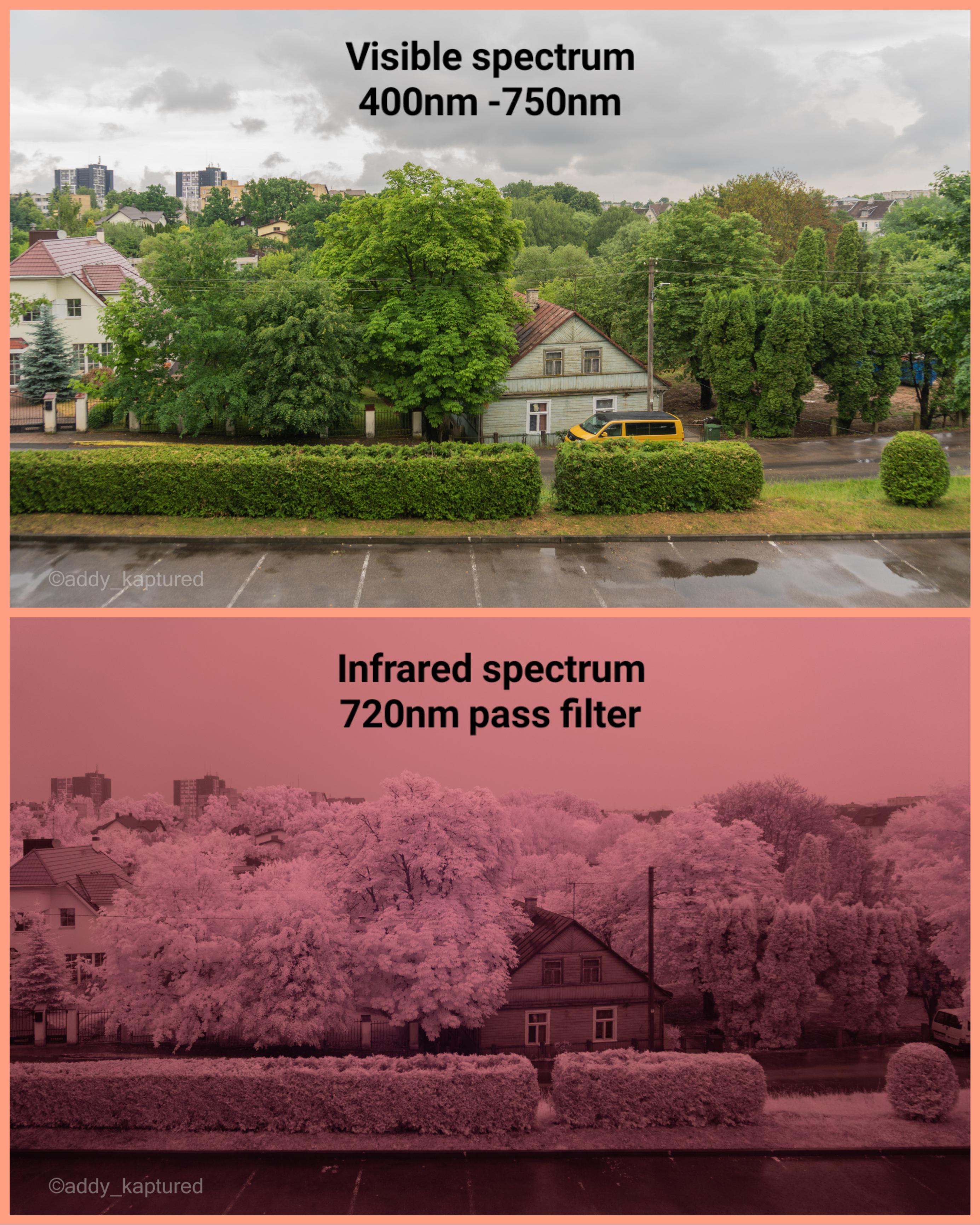 New to infrared photography. So, I tried to make a comparison of ...