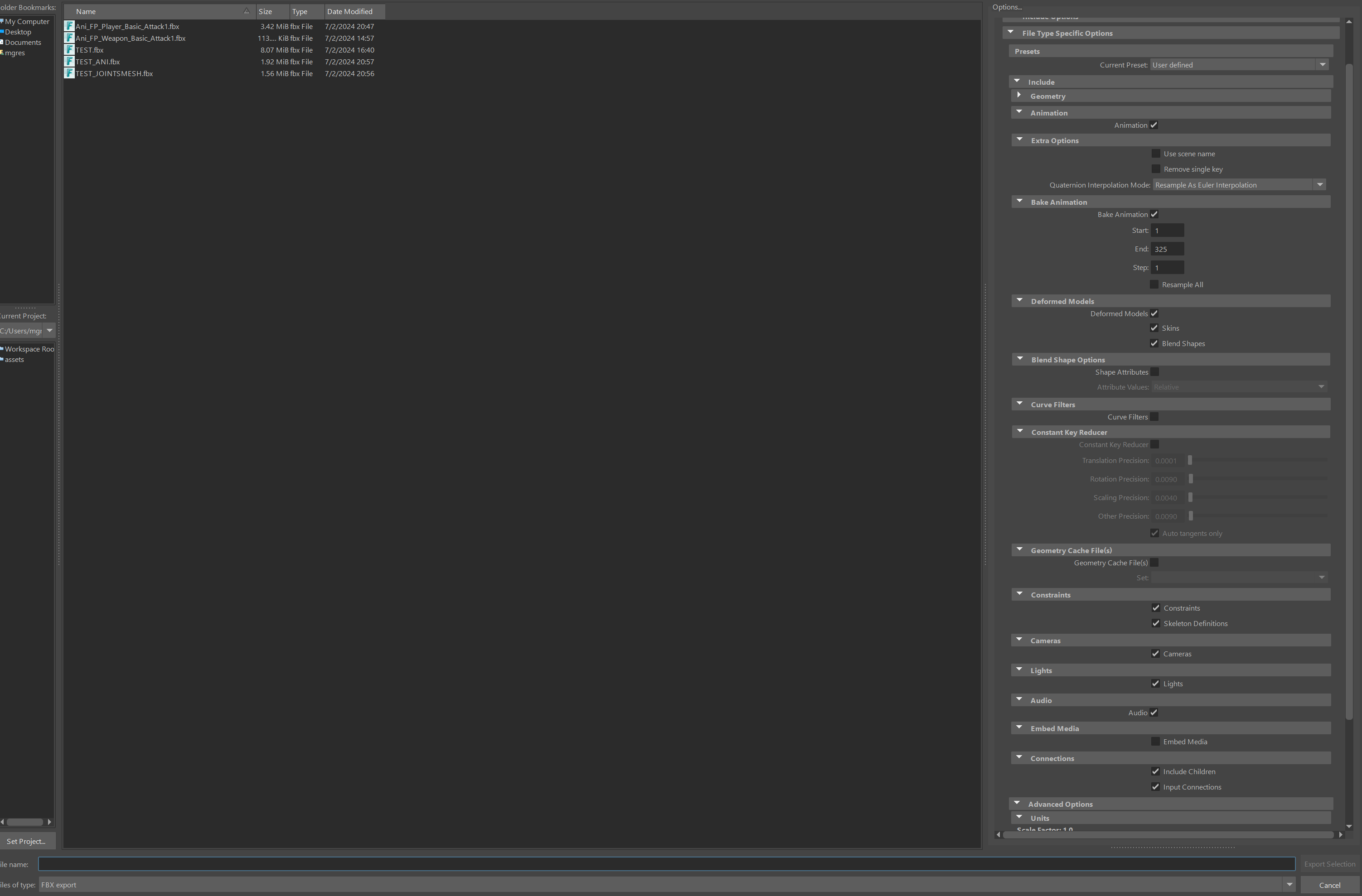 Changed Workflow: Now I can't export Animations to Unity anymore. More and file linked in ...
