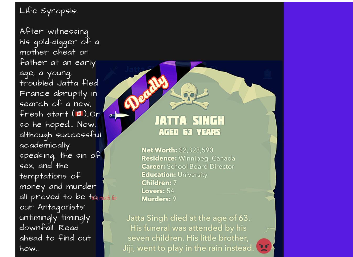 Made a presentation honouring the life of a troubled, but disturbed BitLife Citizen... | Scrolller