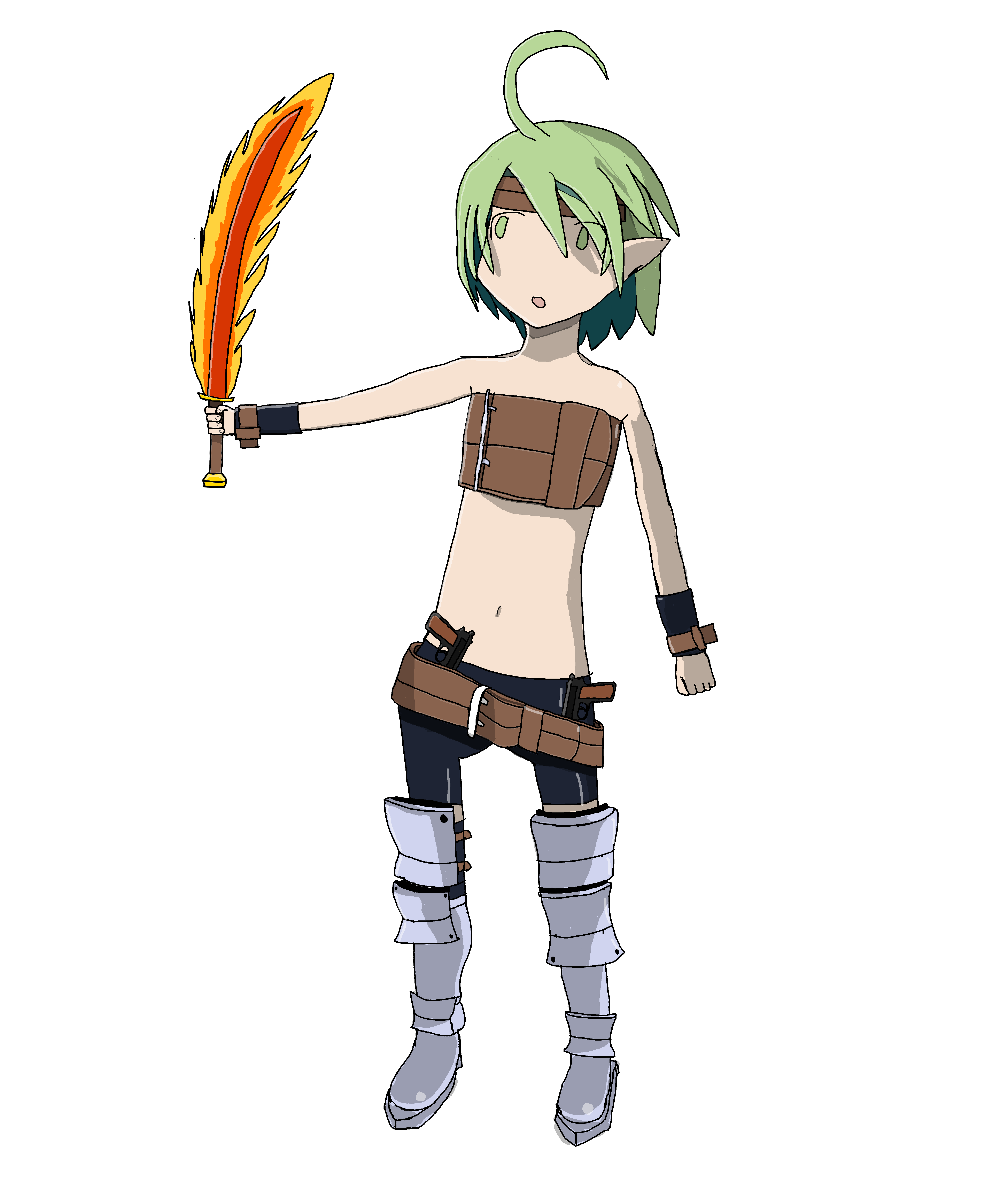 Valkyrie with fire sword | Scrolller