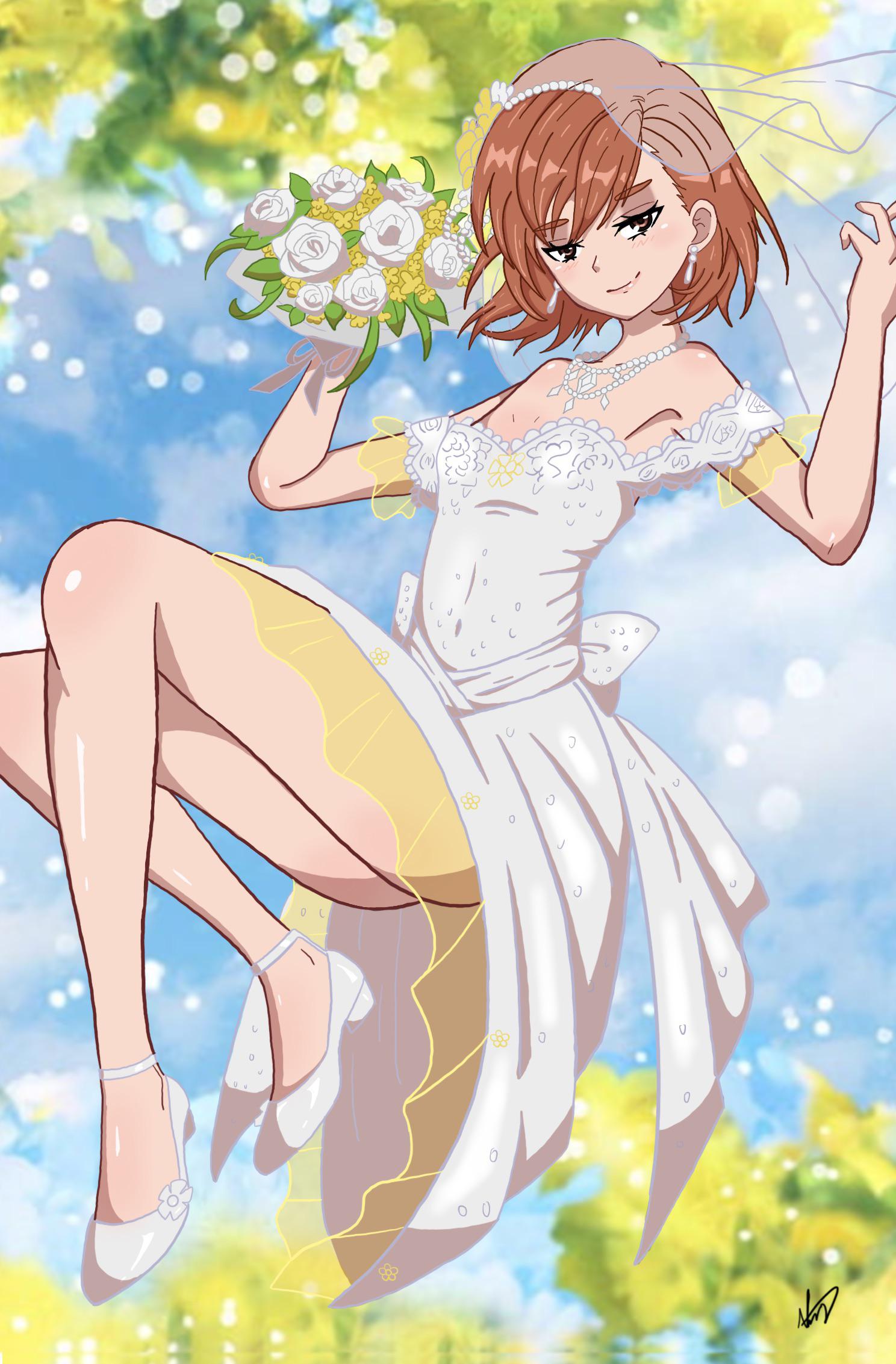 Wanted to draw Mikoto Misaka in her Bridal dress from imaginary fest. | Scrolller
