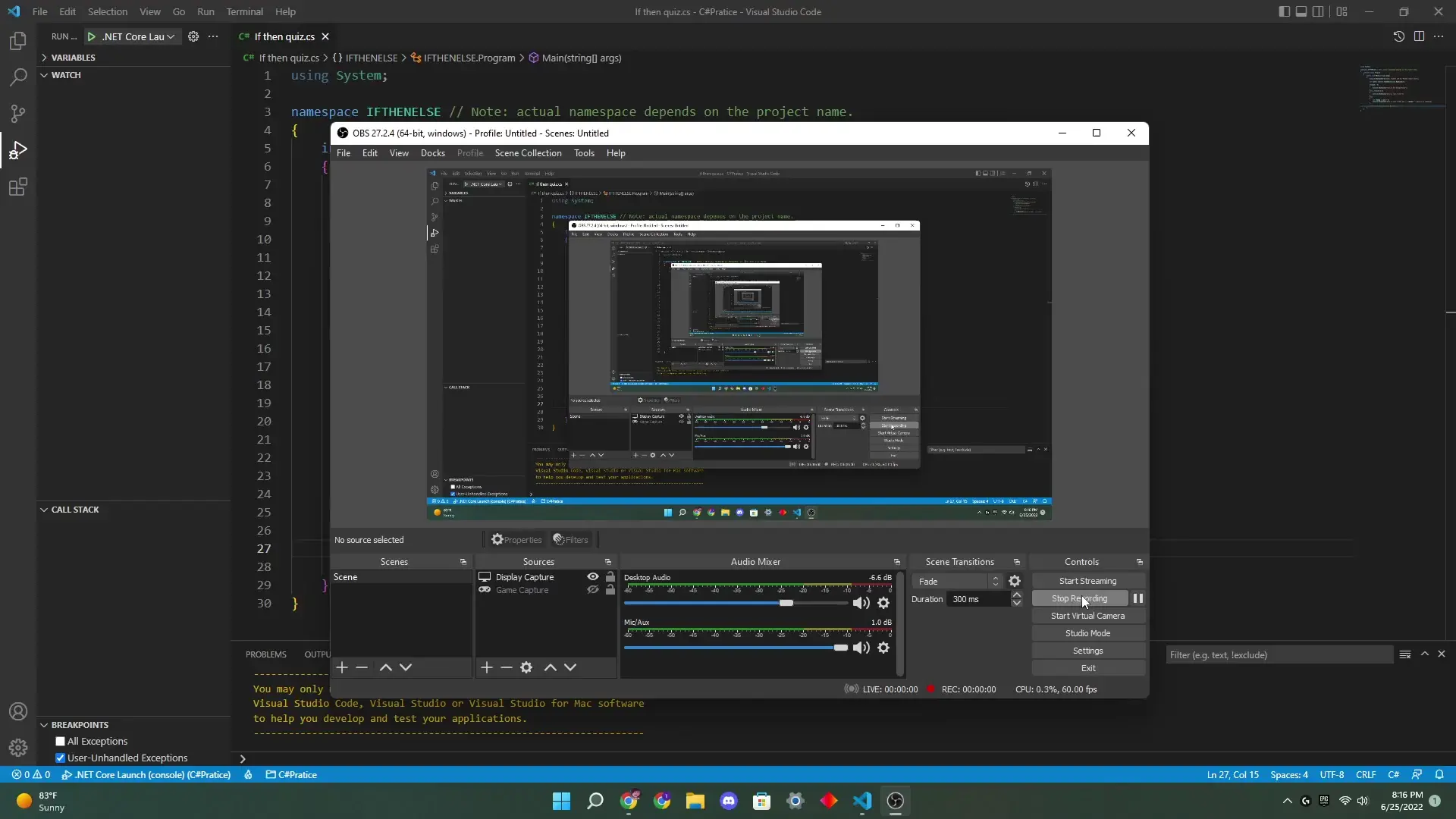 Why Is The Console Closing Even Though The Code Is Not Done Scrolller