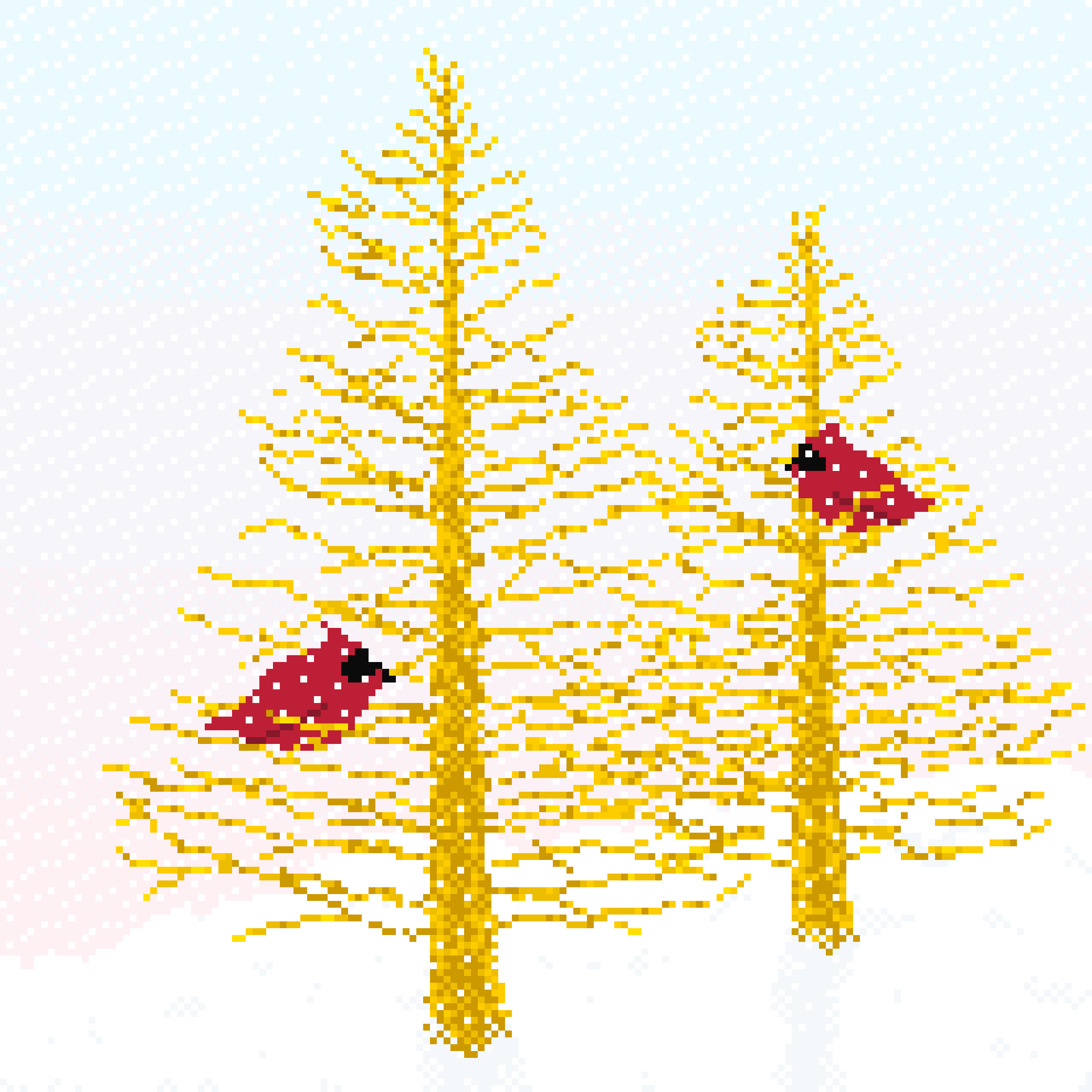 Winter Birds, Pixel Art by me | Scrolller
