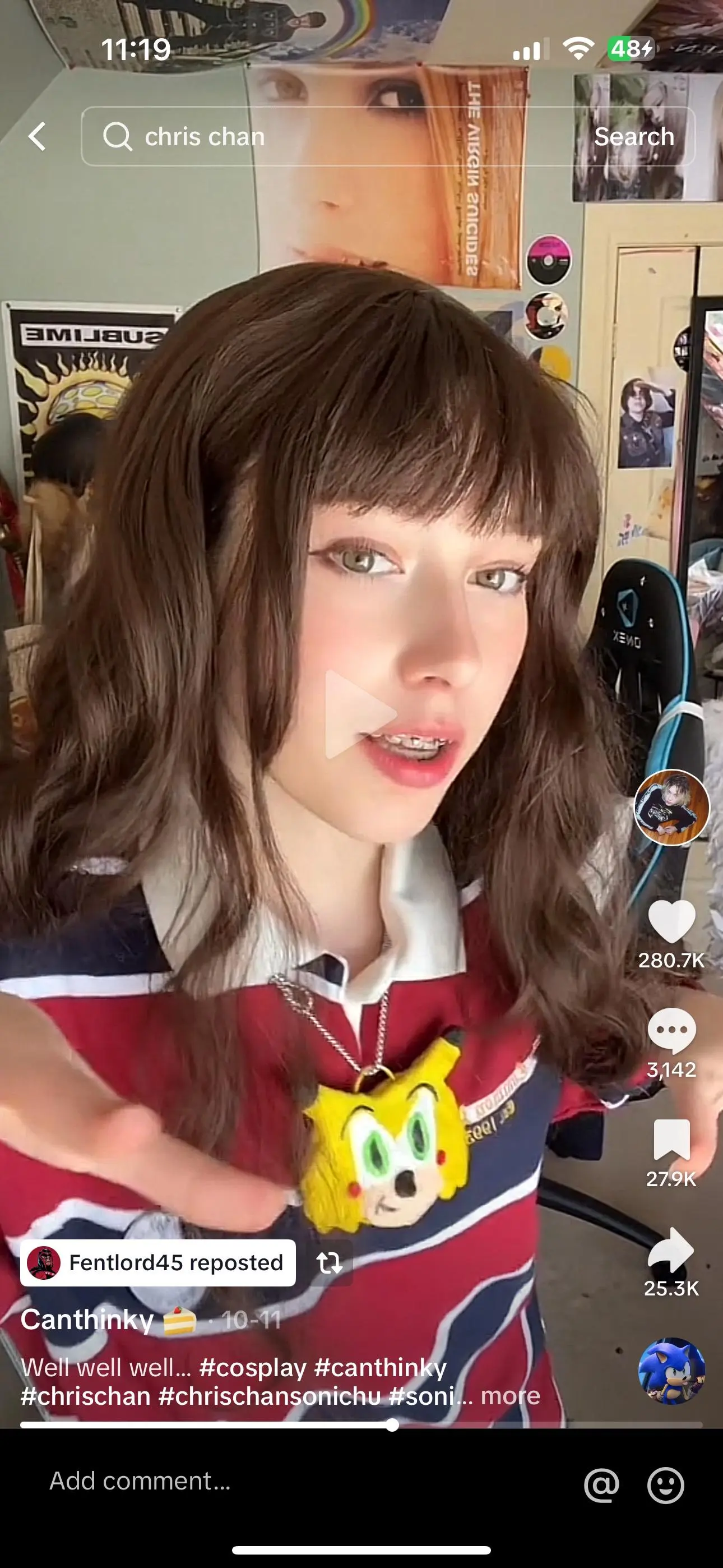 Woman cosplaying as Chris on TikTok | Scrolller